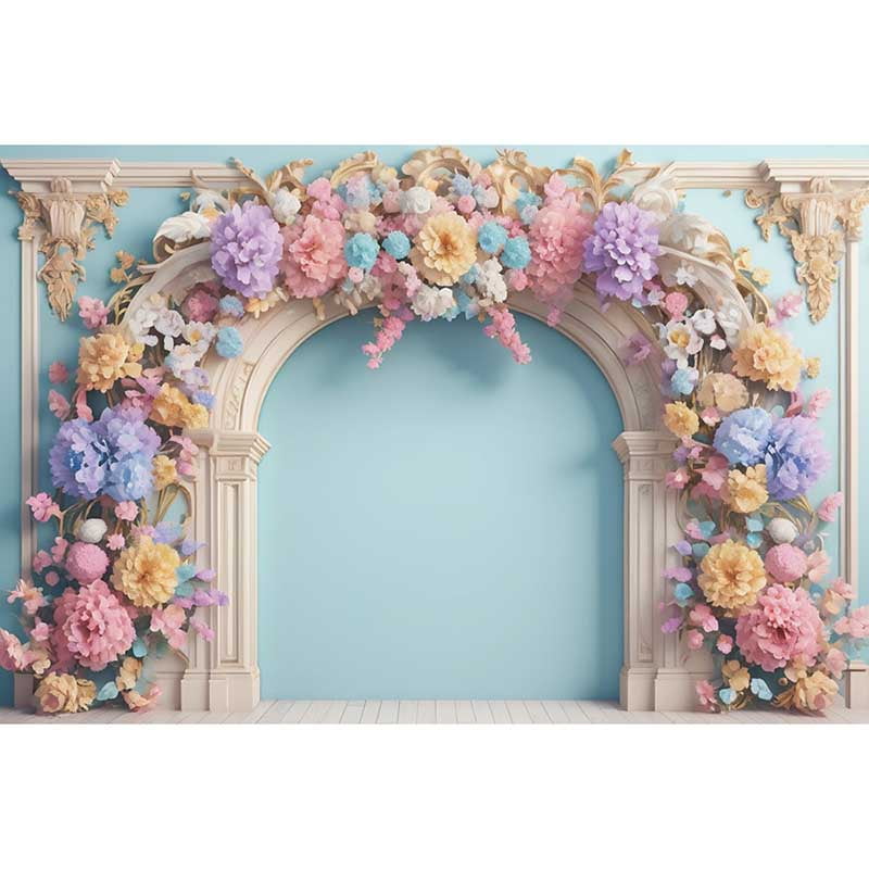Arch Flowers Birthday Photo Studio Background Door Frame Portrait ...
