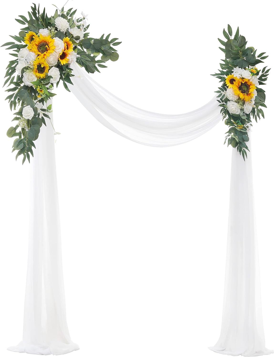 Arch Flowers with Drapes Kit (Pack of 4) - Artificial Sunflower Floral ...