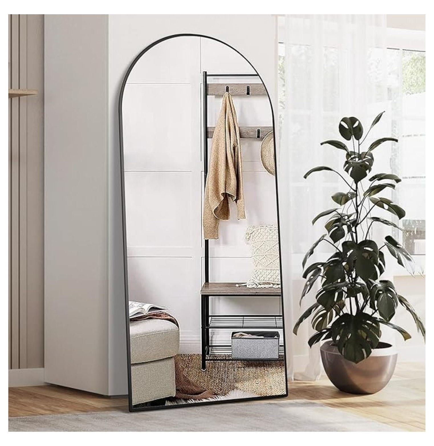 Arch Full Length Mirror - 65"x24" Arched Floor Mirror with Stand ...