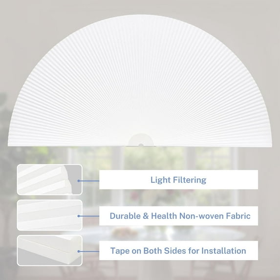 Arch Half-Circle Window Shades 2 Packs (Radius: 36") Half Moon Window ...