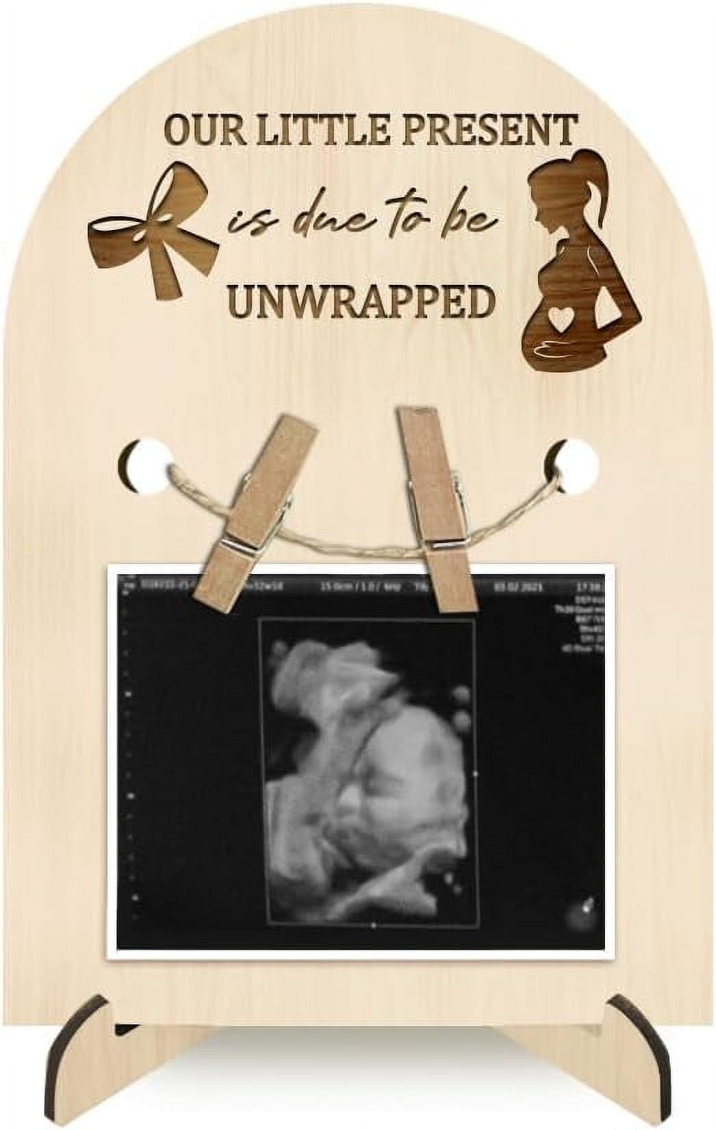 Arch Shape Wood Announcement Picture Frame Stand for First Time Moms ...