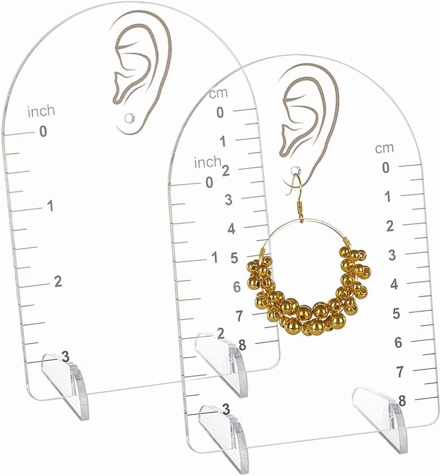 Arch Shaped Acrylic Slant Back Earring Display Stands with Scale Clear ...