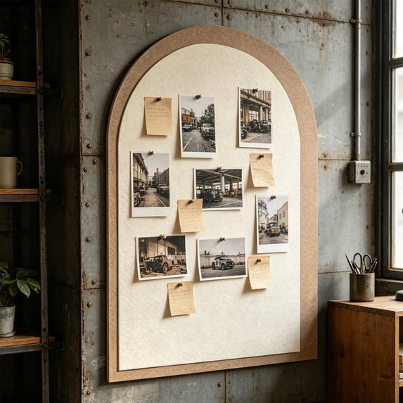 Arch Shaped Fabric Photo Board with Border, Soft Note Board, Pin ...