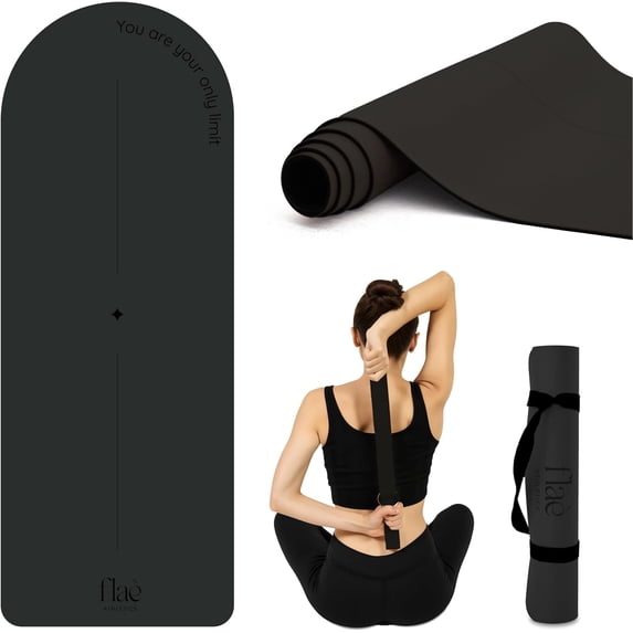Arch-Shaped Yoga Mat with Non-Slip Eco PU Rubber Surface, Carry Strap ...