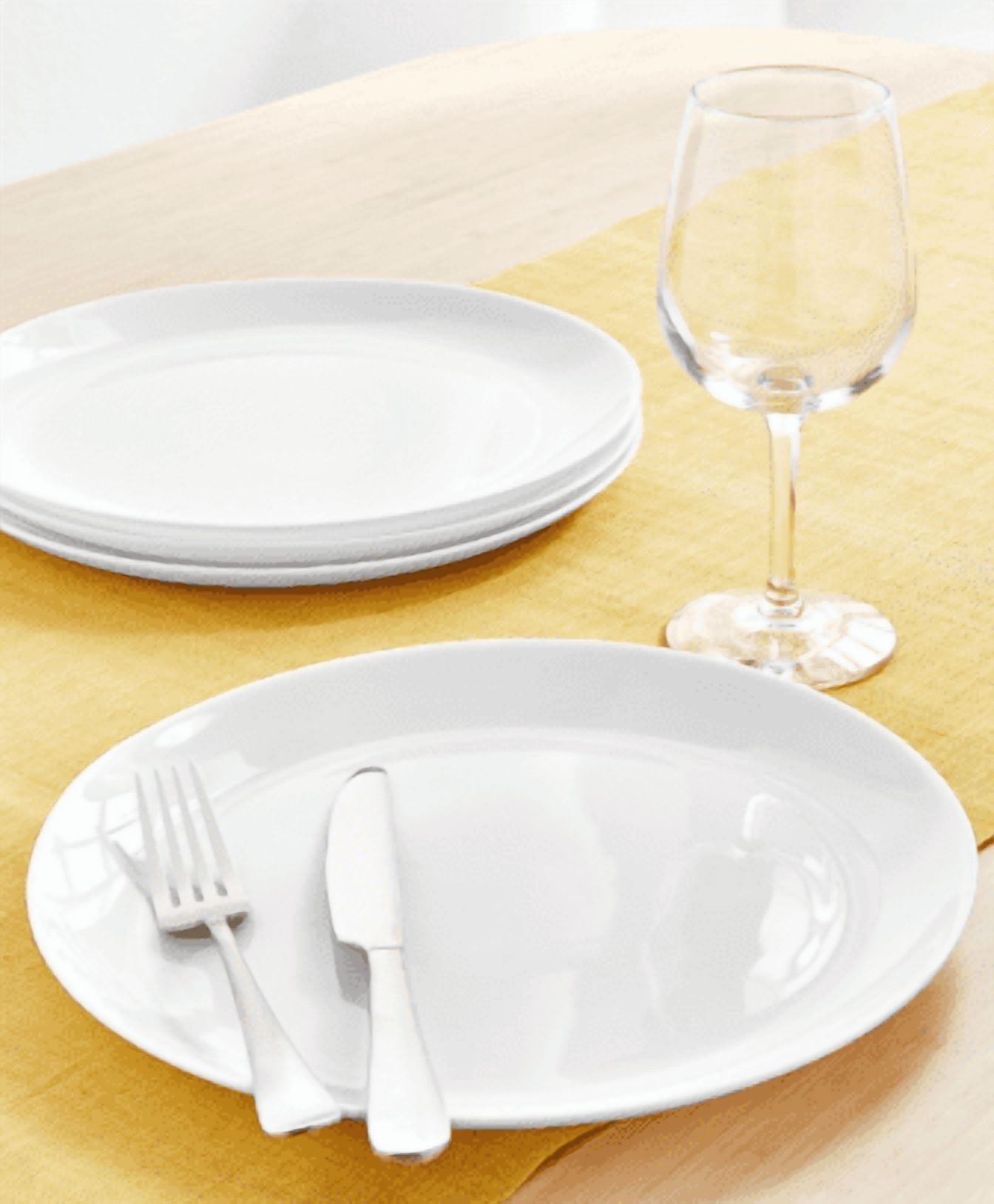 Arch Studio Dinner Plates White Oval - Walmart.com