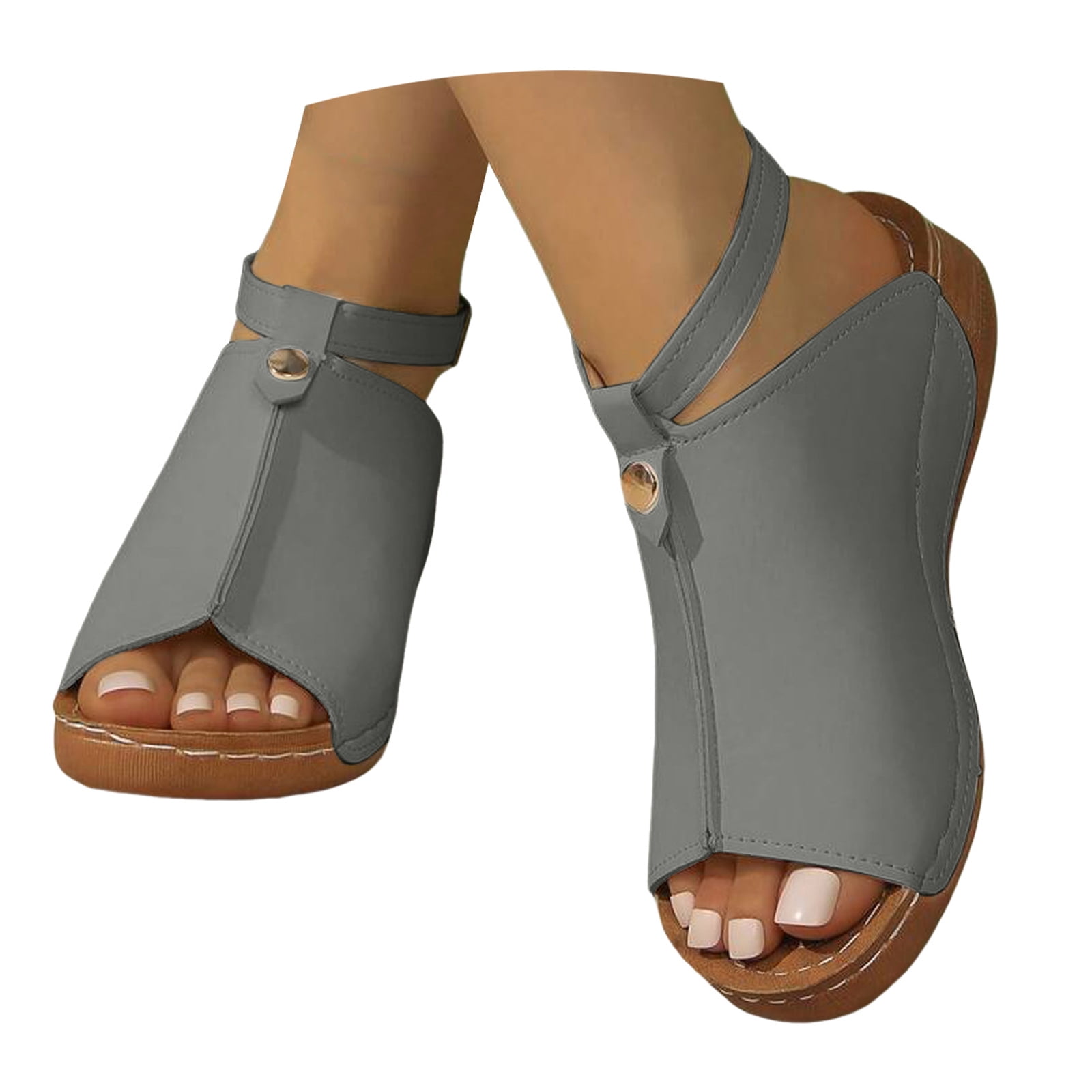 Lightweight Wedge Sandals Orthopedic Wide Width Diabetic Summer Slip On ...