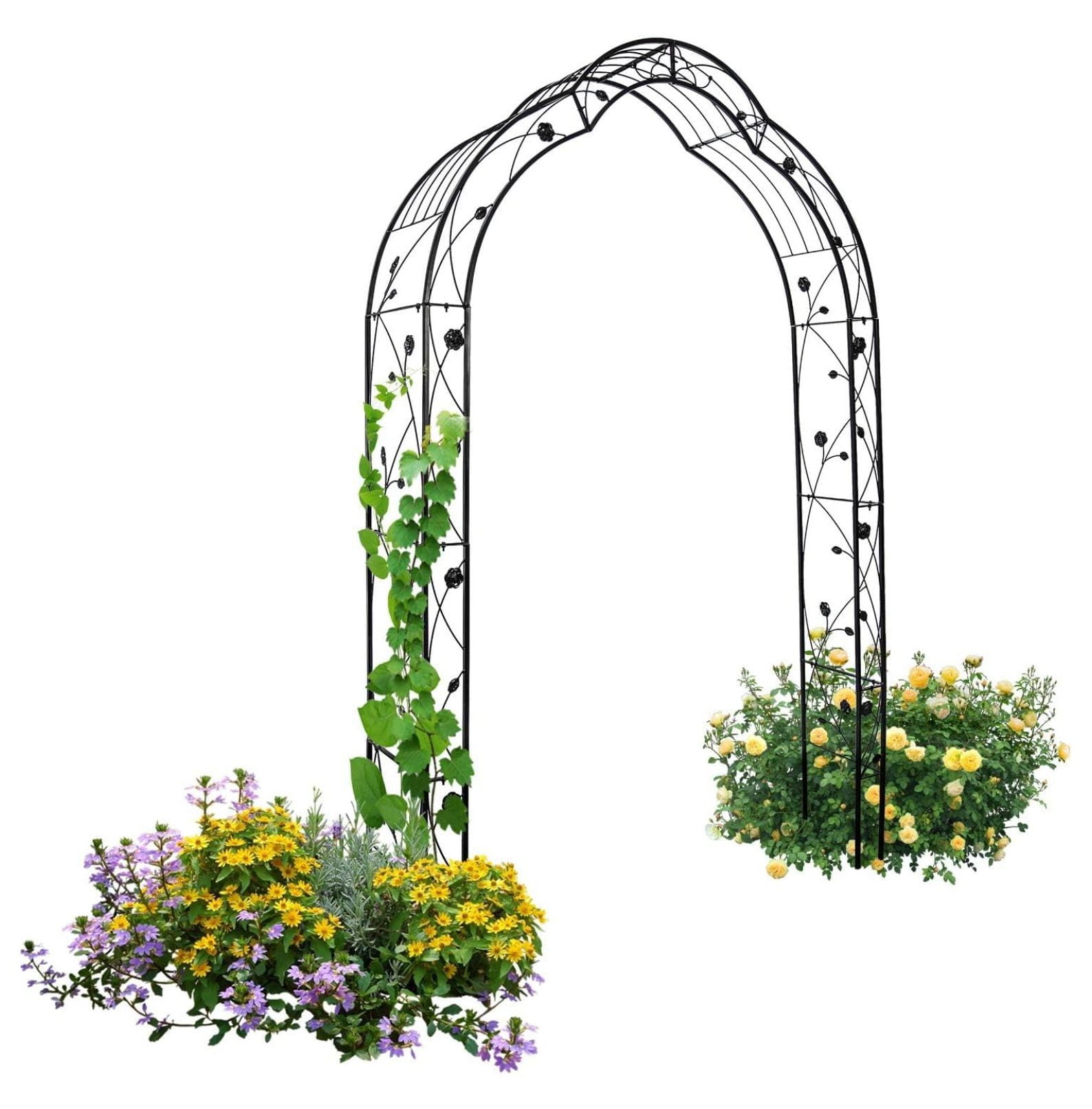 Arch Trellis - Metal Garden Arbor Archway Trellis for Climbing Plants ...