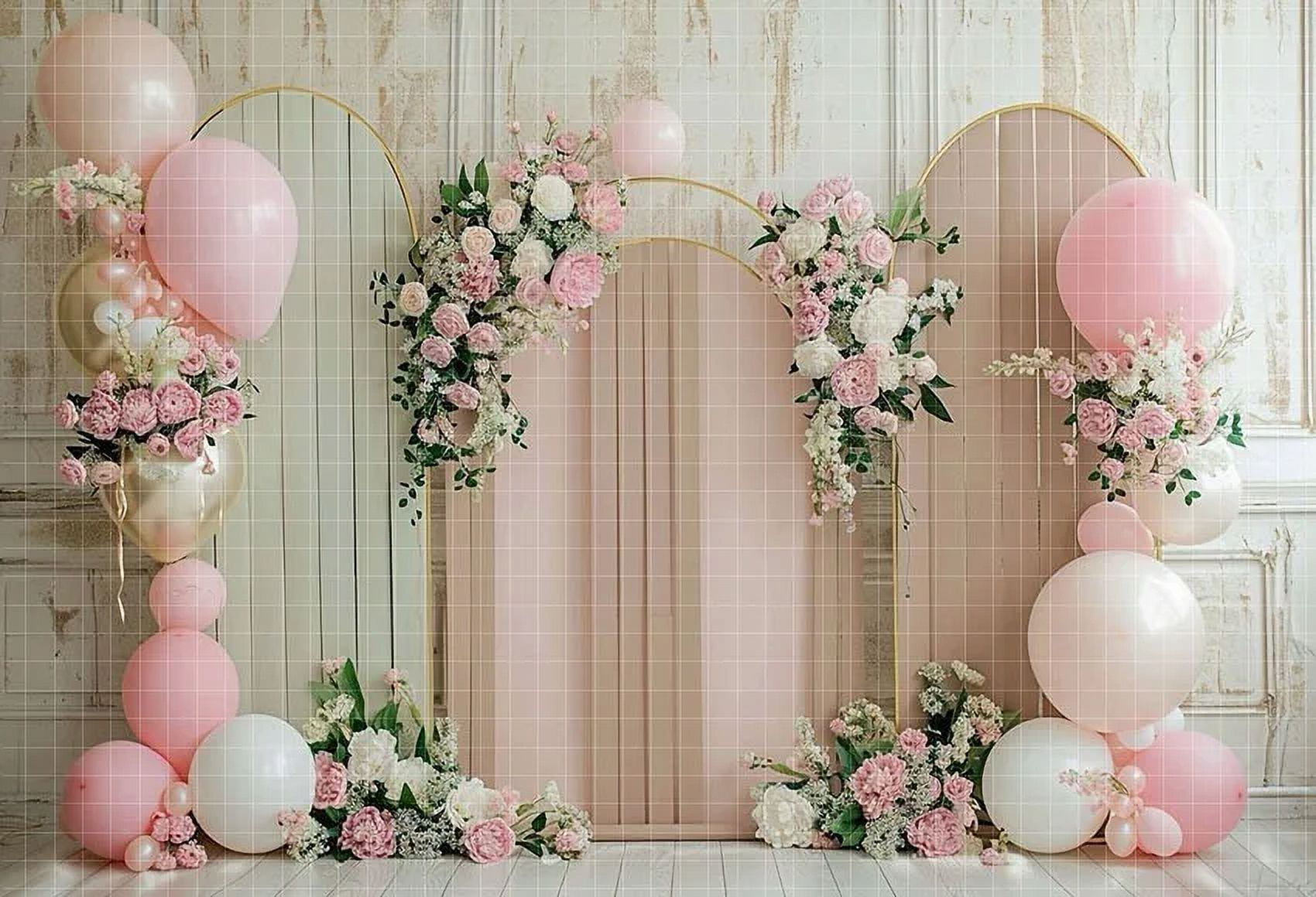 Arch Wall Pink Balloon Kids Adult Birthday Party Maternity Portrait r ...