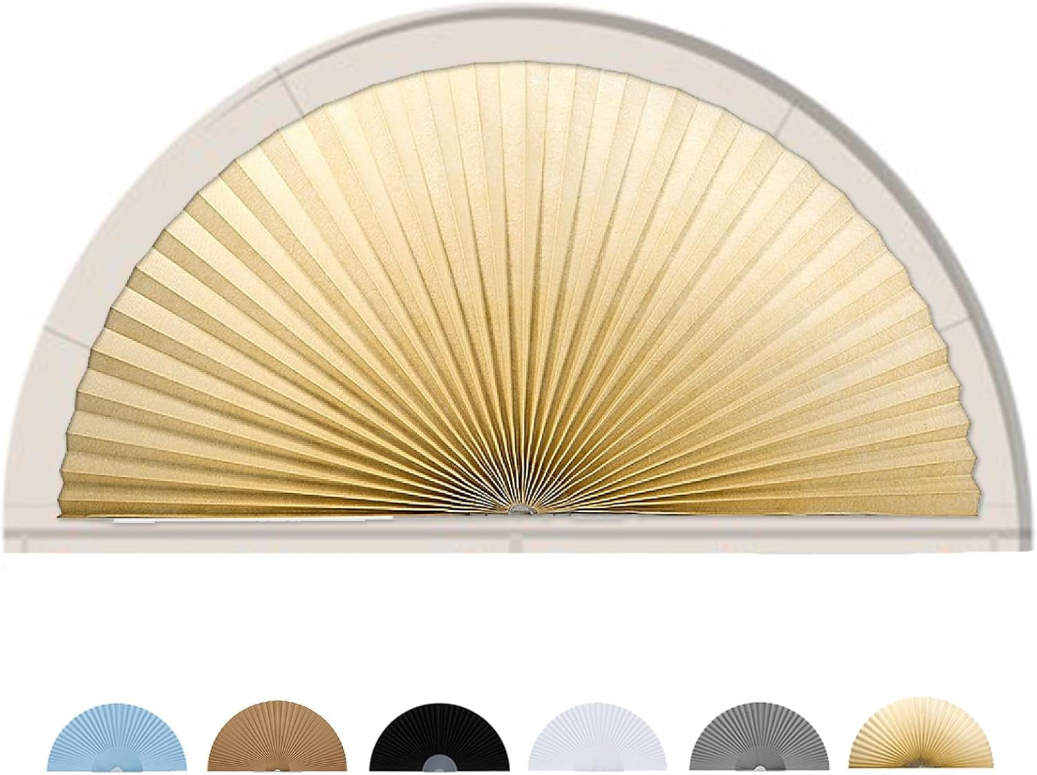 Arch Window Shade Half Circle Window Shade Paper Blinds for Windows Cordless Semicircular Blind ...