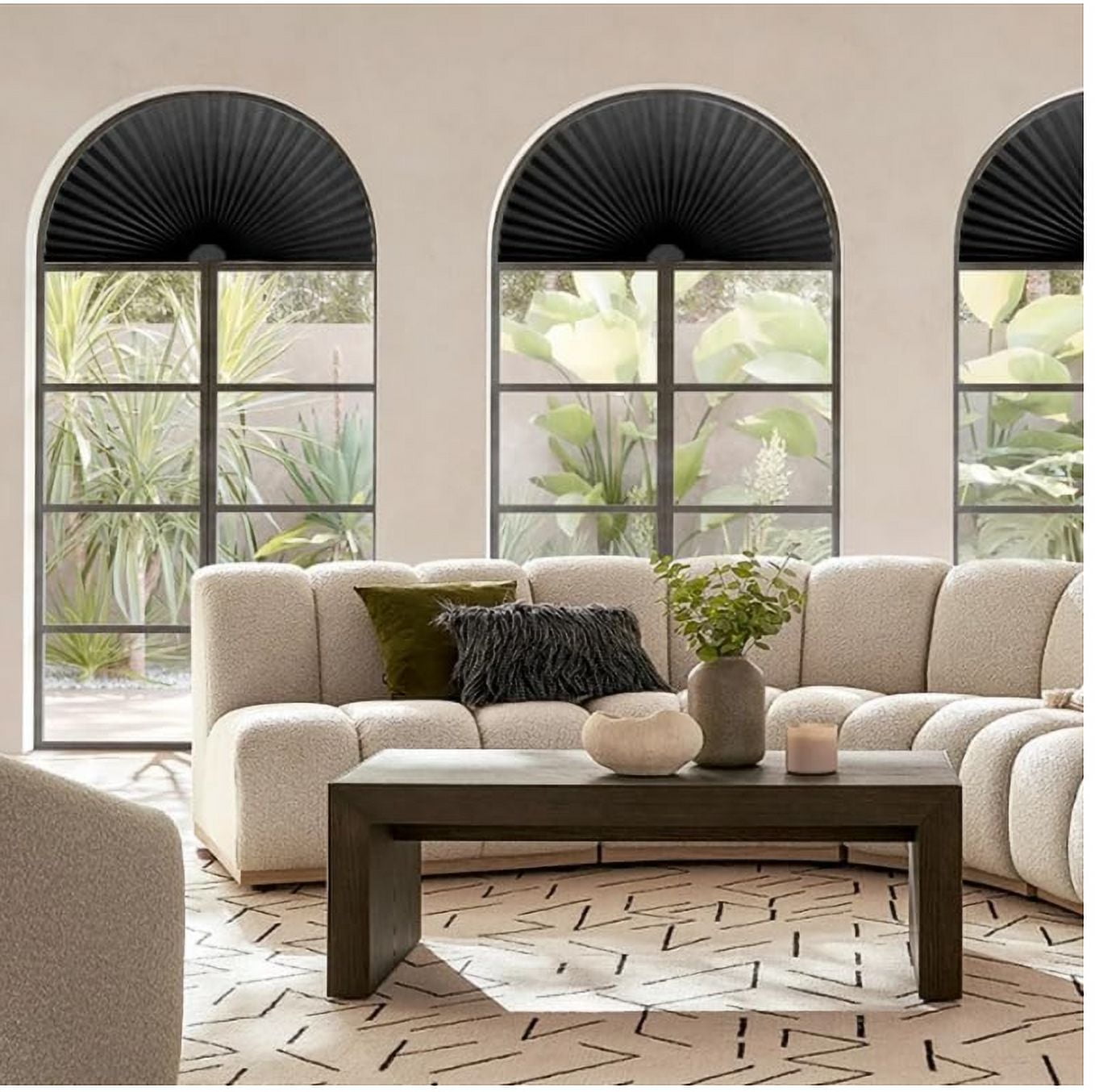 Arch Window Shade Light Filtering Pleated Shade Half Circle Self ...