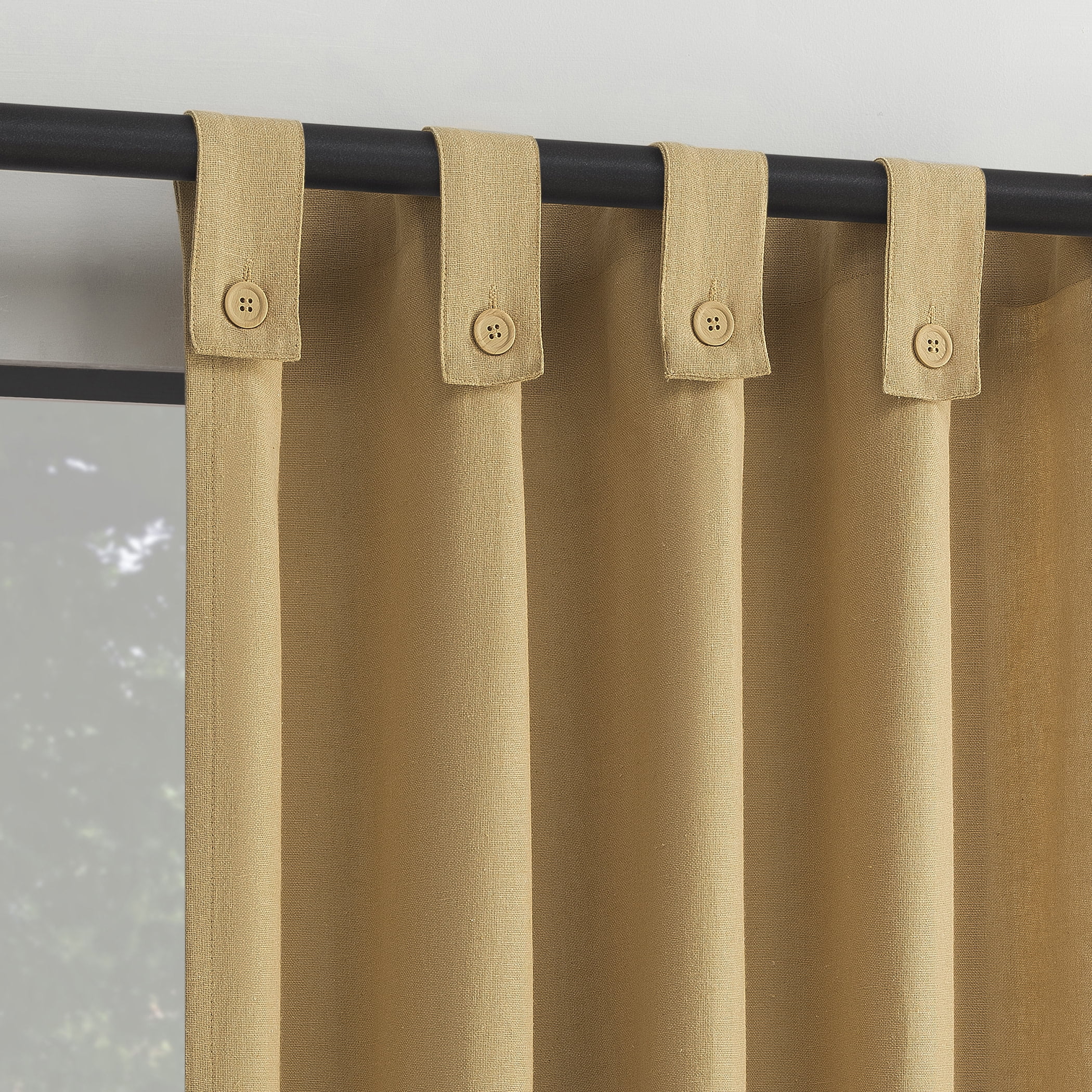 Archaeo Cotton Blend Button Tab Top Curtain, 40"x84", Camel - Walmart.com