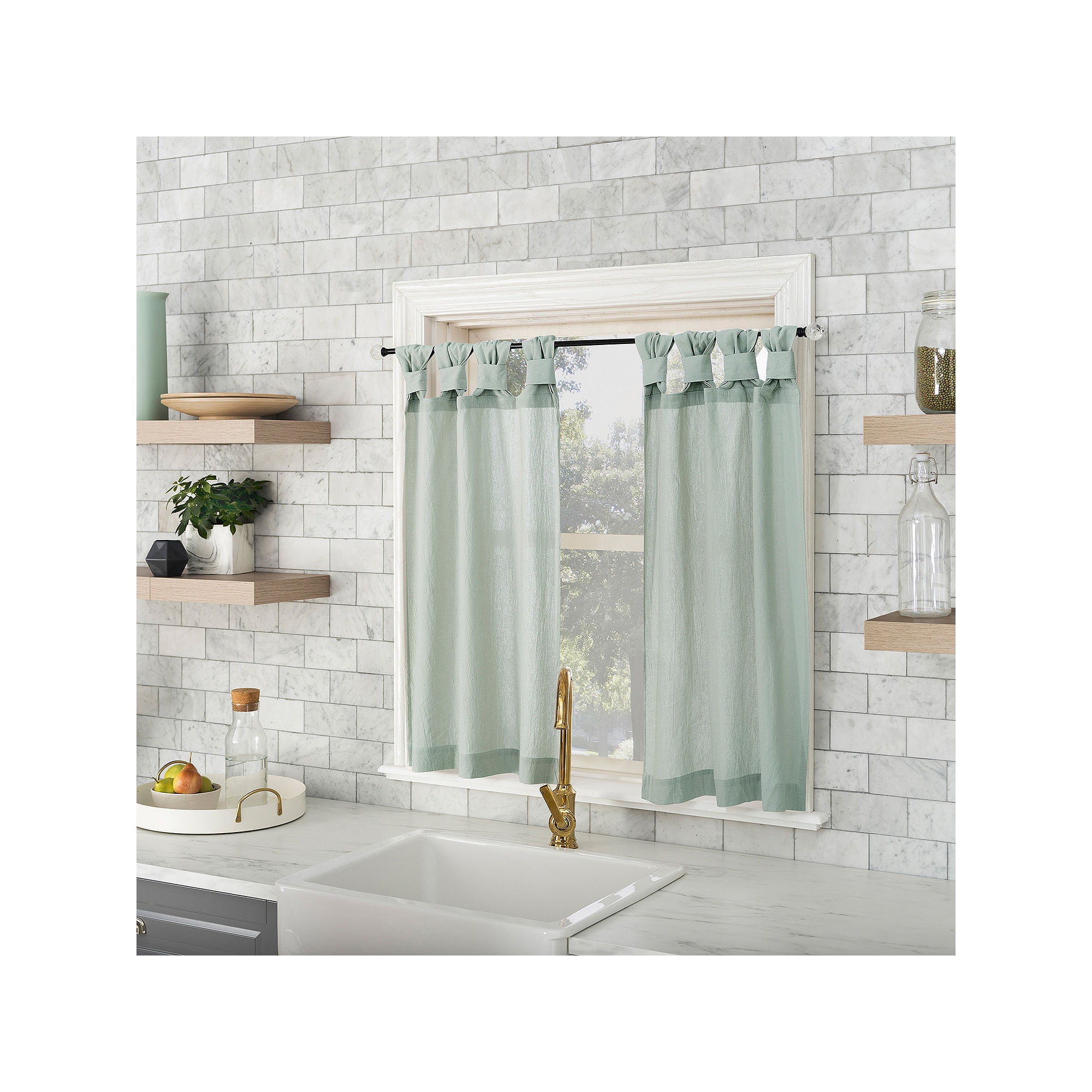 Archaeo Sarro 2-Pc. Tab Top Window Tier - Seafoam - Walmart.com