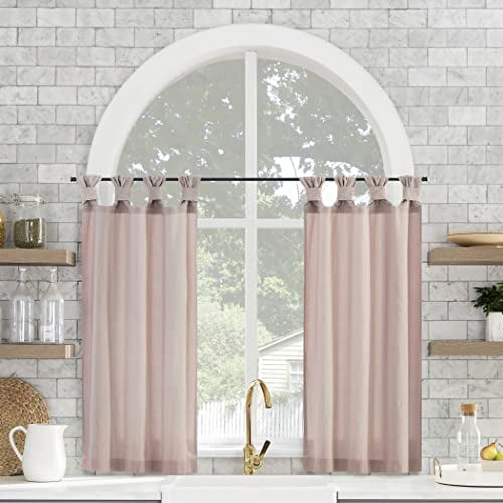 Archaeo Washed Cotton Small Window Twist Tab Cafe Curtains, 52" x 45 ...