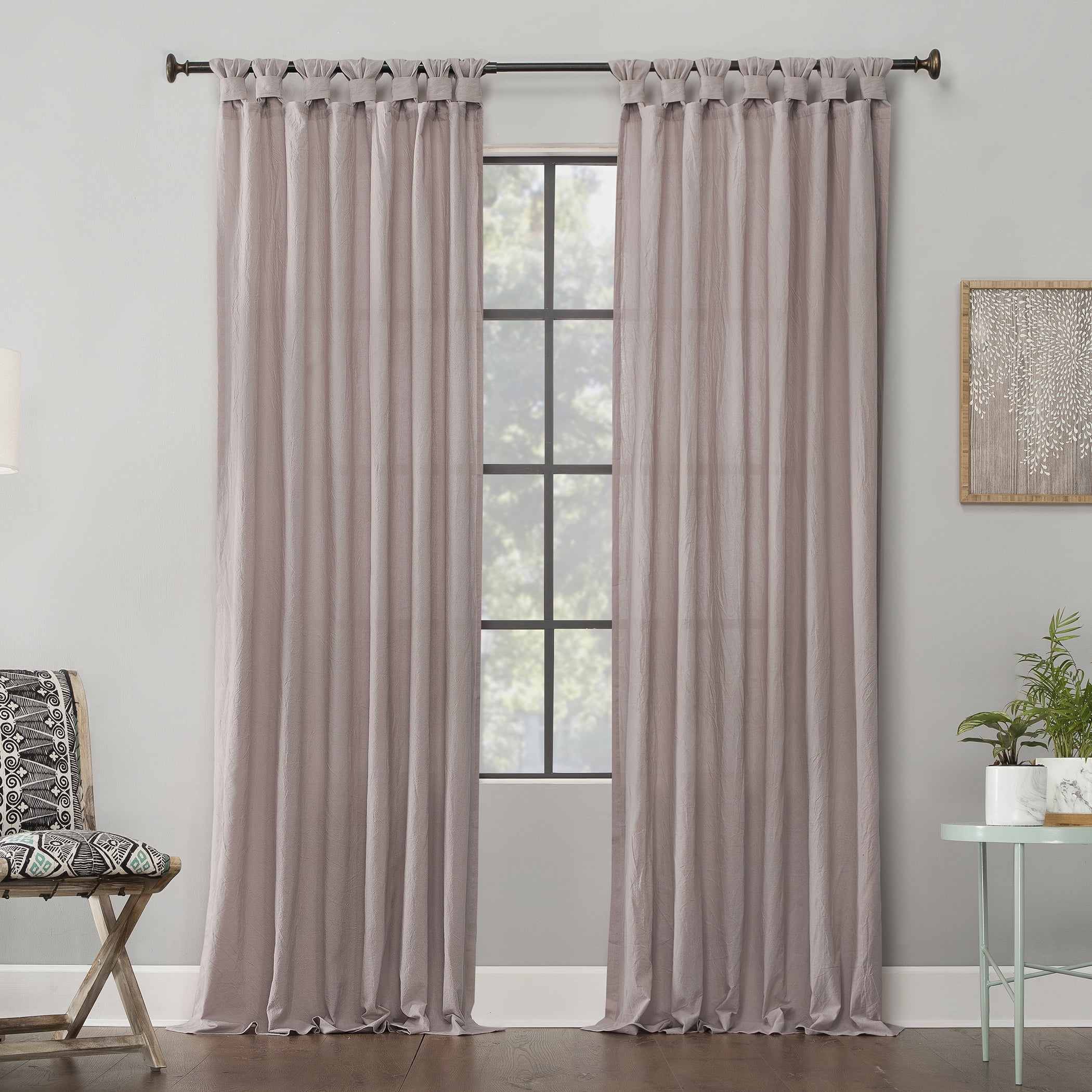 Archaeo Washed Cotton Twist Tab Curtain - 52 Width - Walmart.com