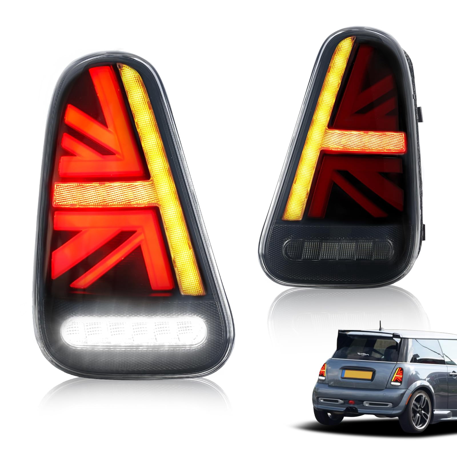 Archaic LED Tail Lights Compatible with 2001-06 Mini Hatch R50 R53 [One ...