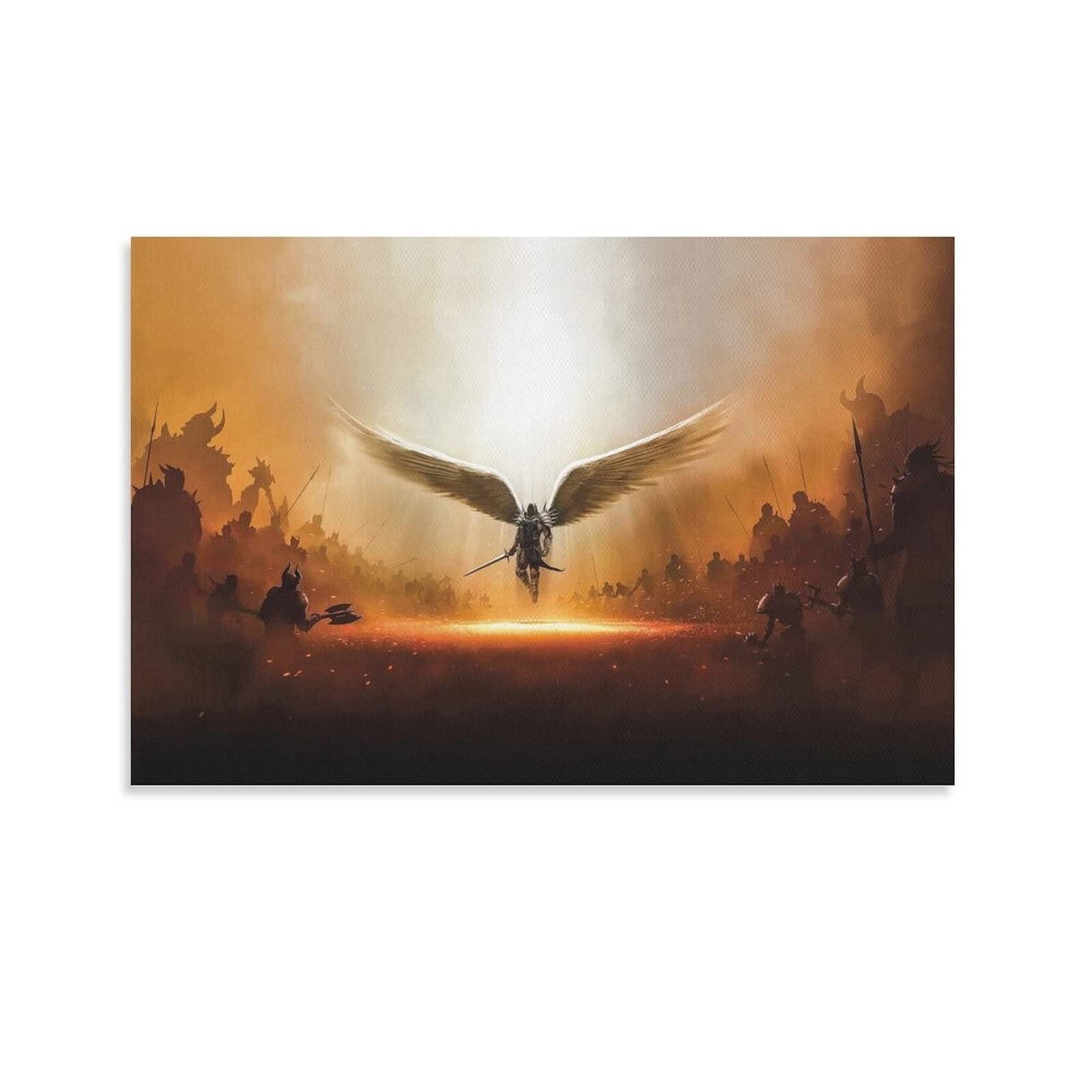Archangel Canvas Wall Art - Warrior Angel Popular Canvas Wall Art ...