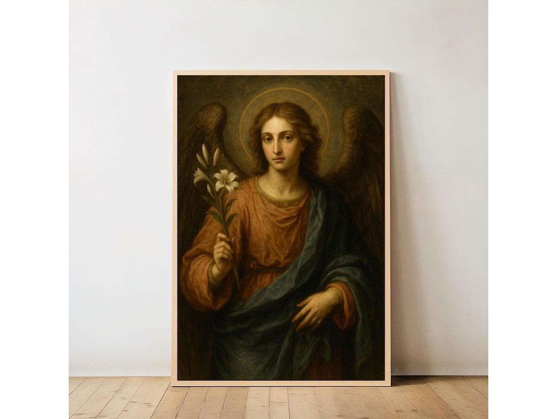 Archangel Gabriel Print: Catholic Annunciation Christian Wall Art ...