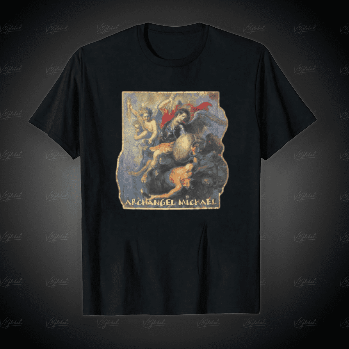 Archangel Michael Defeating Demons Victory Art Unisex T-Shirt, for Men ...