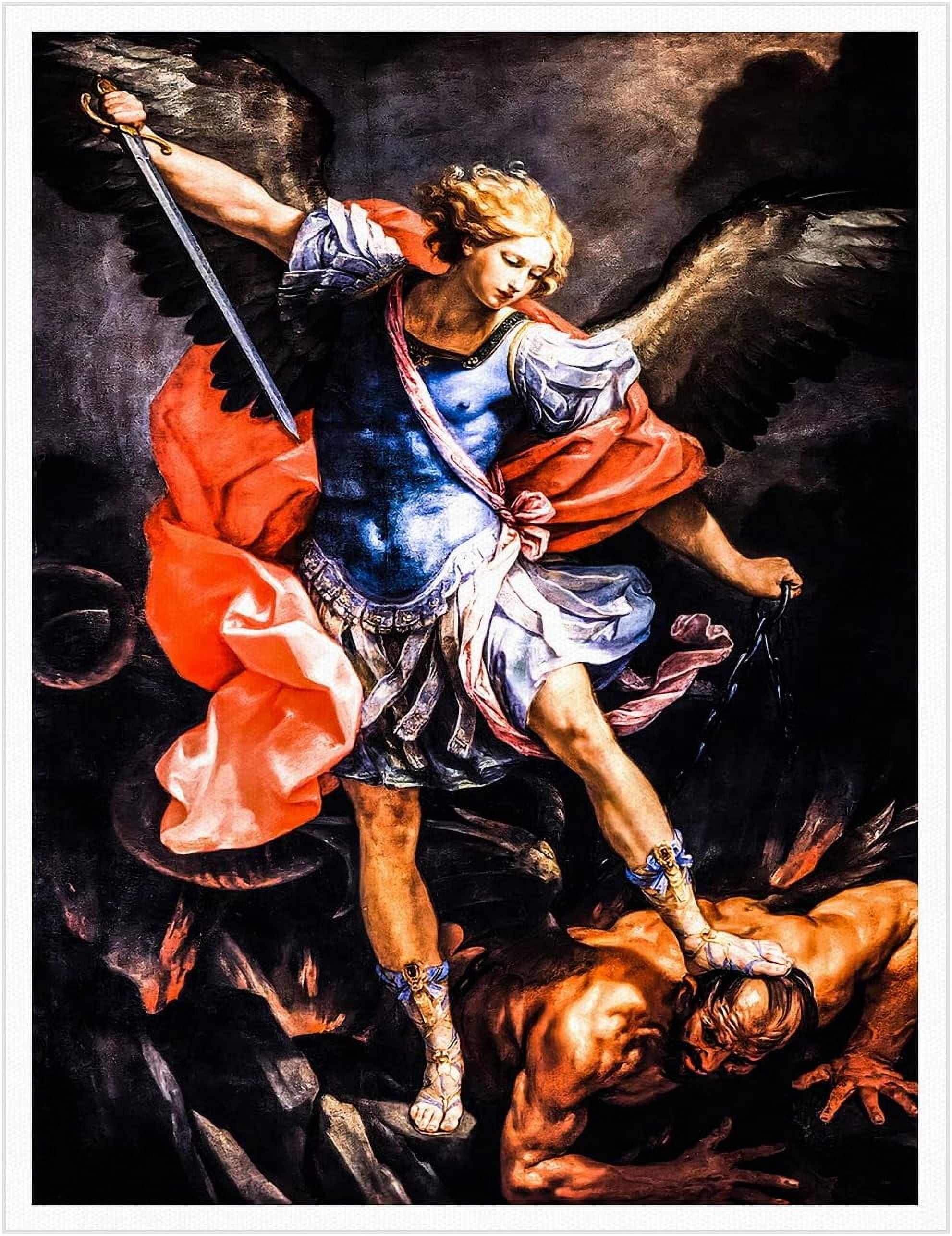 Archangel Michael Destroys The Demon Painting Poster Canvas Art Poster ...