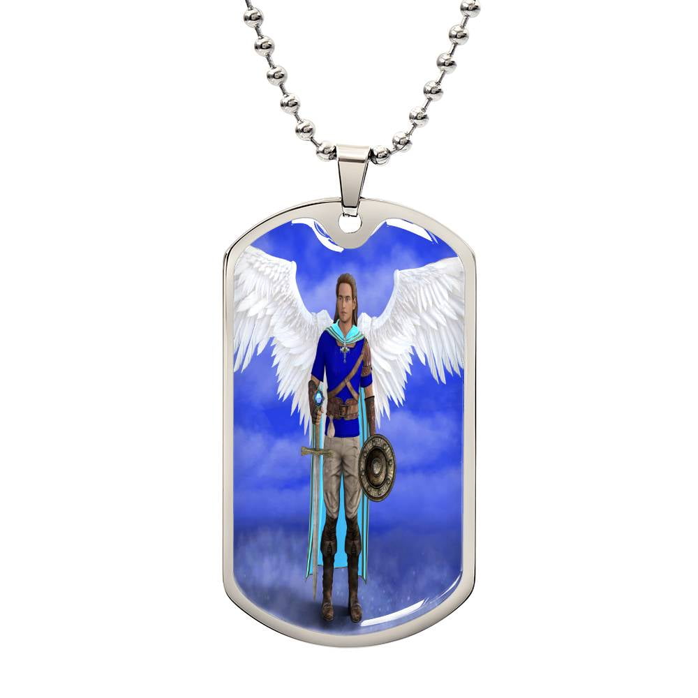 Archangel Michael Dog Tag - Graphic Military Dog Tag Necklace (Optional ...