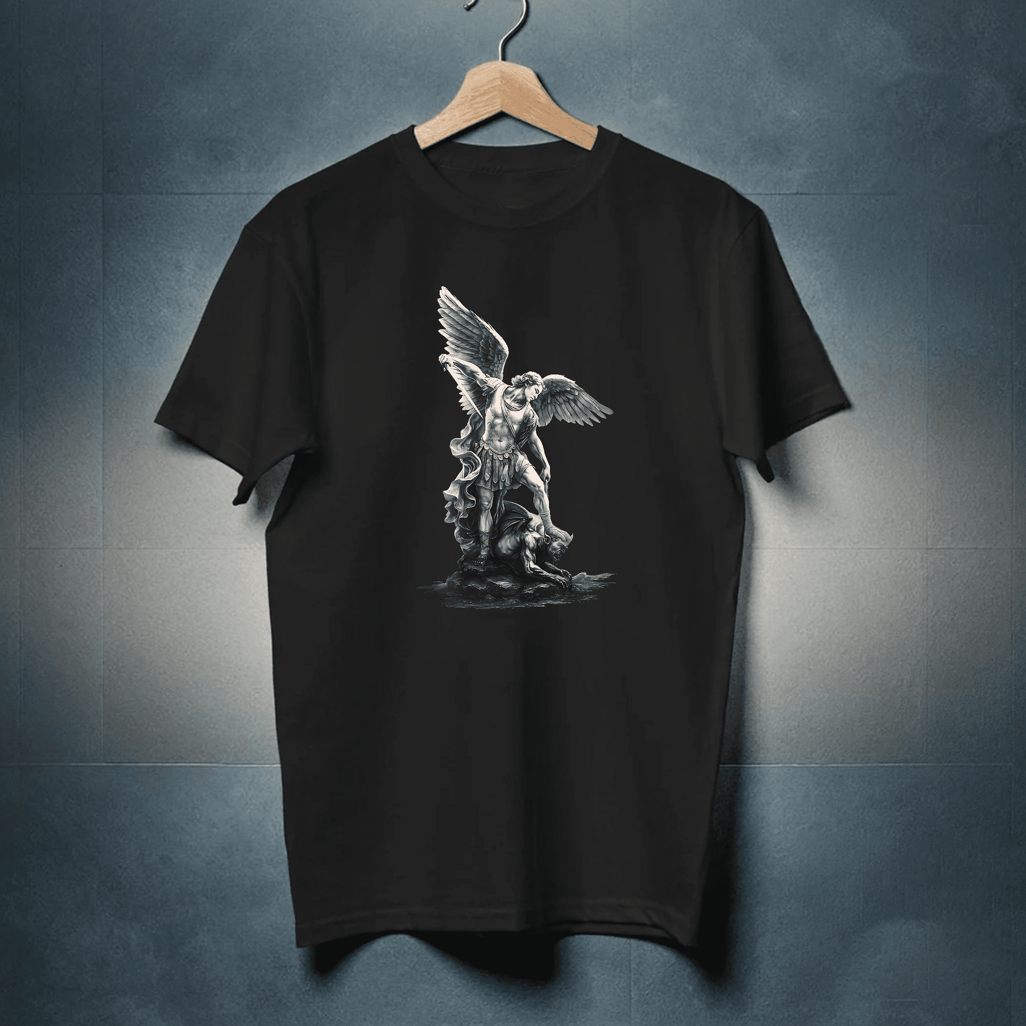 Archangel Michael Faith Streetwear Tee with Bold Spiritual Art, for men ...