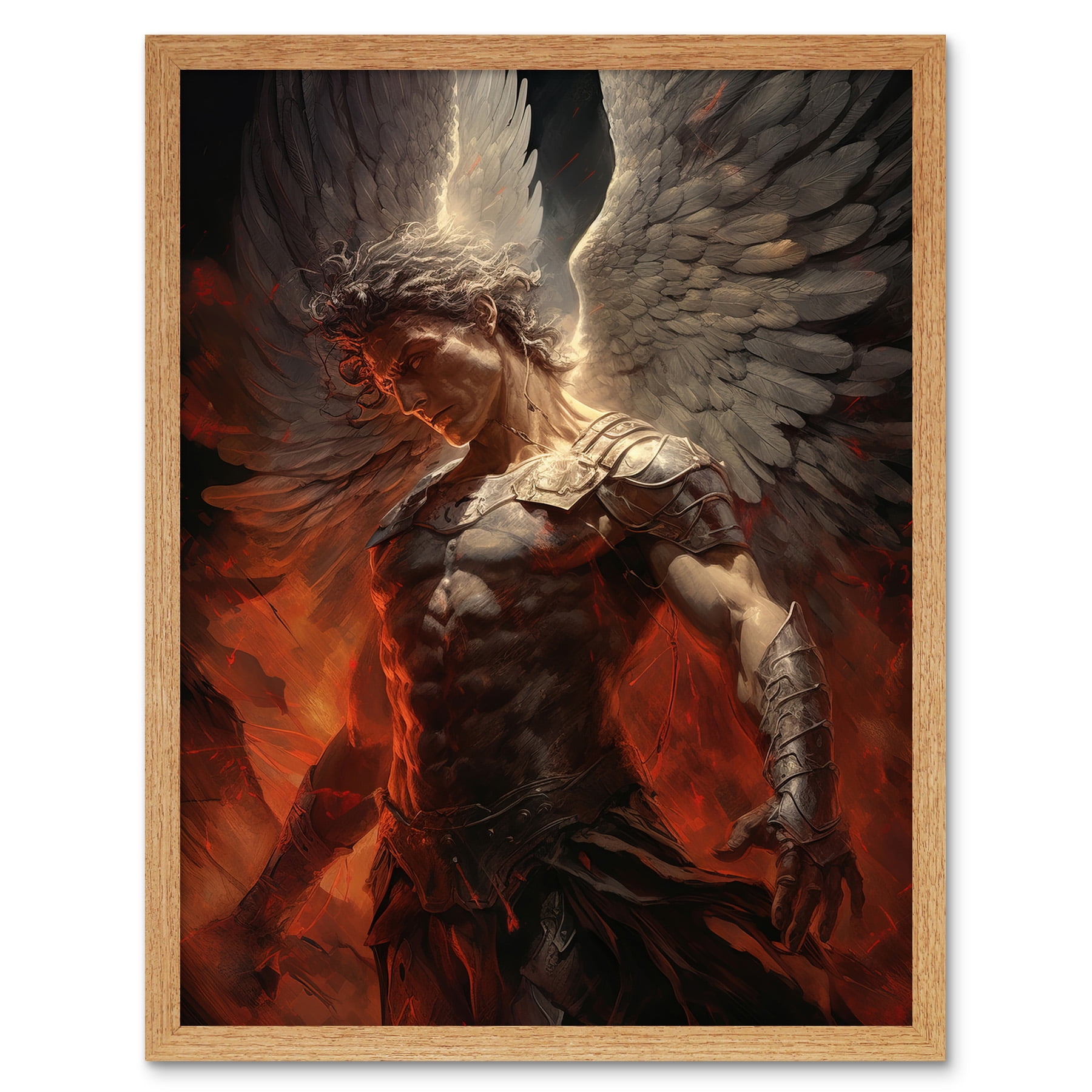 Archangel Michael Powerful Warrior Conceptual Artwork Champion of Justice Armour Angel Wings Art ...