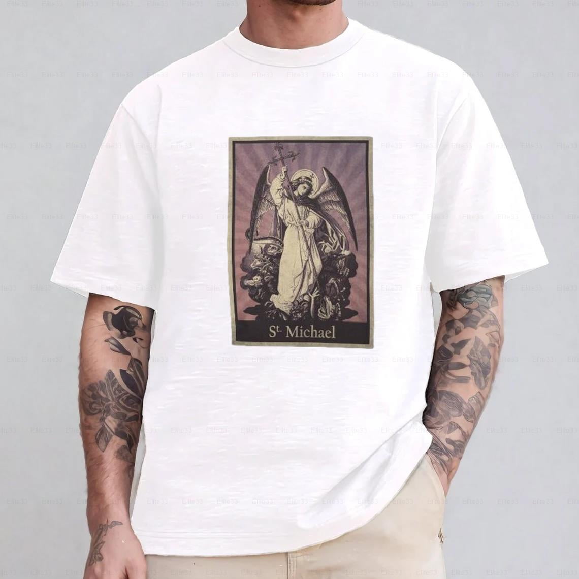 Archangel Michael T-Shirt with Classic Religious Art, for men & women ...
