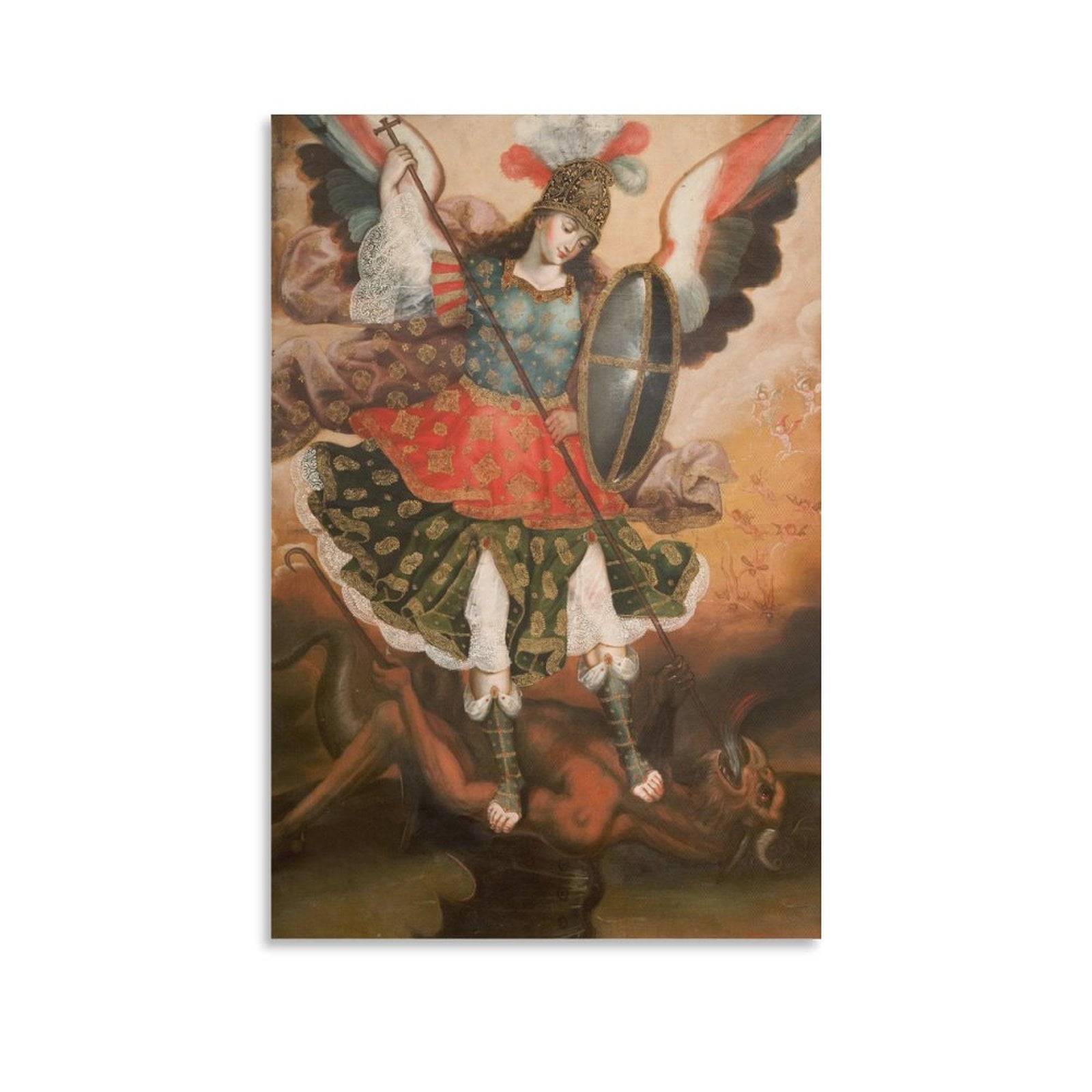Archangel Michael Wall Art Painting On Canvas Wall Art Poster Scroll ...