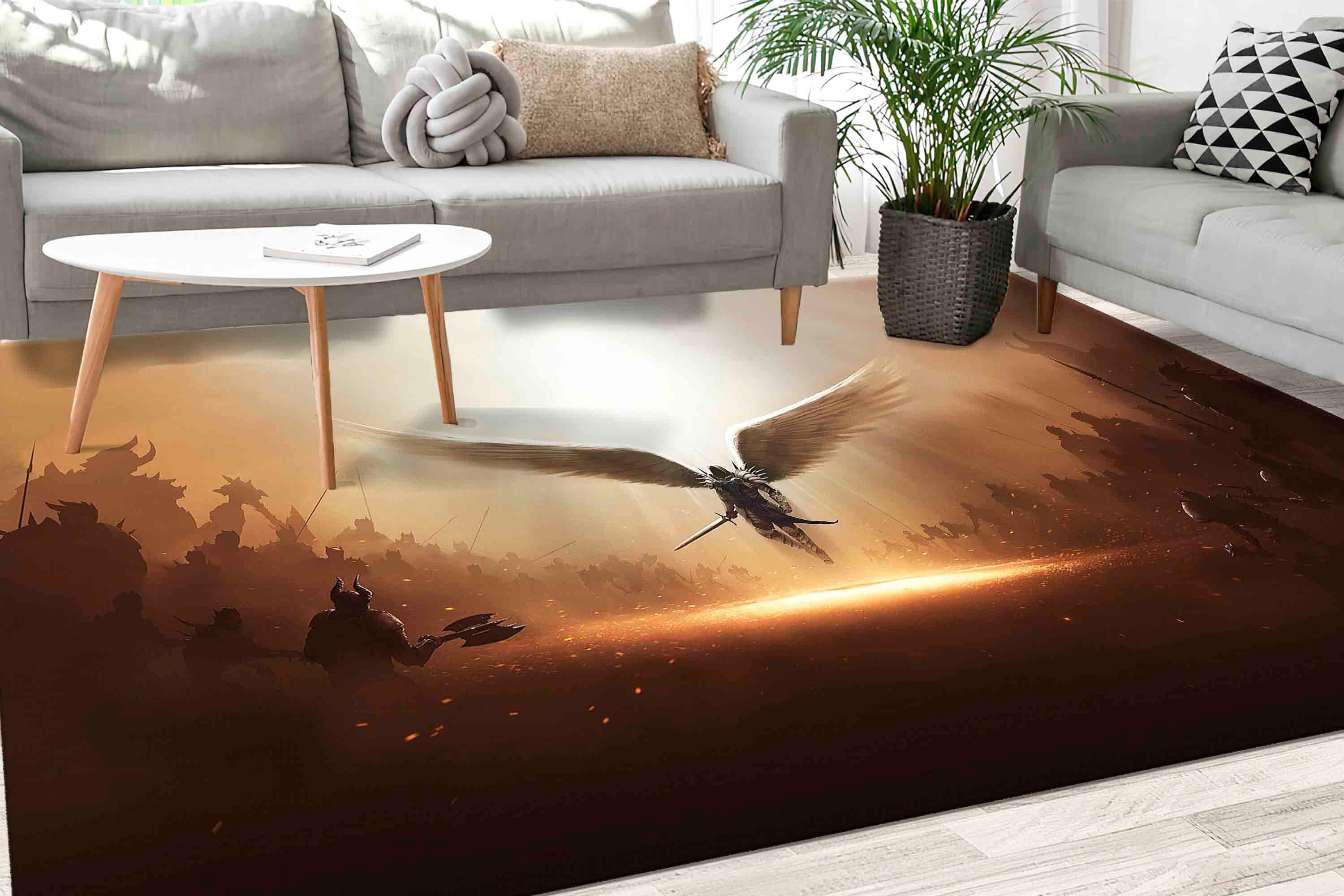 Archangel Rug, Michael Angel Rugs, Warrior Angel Rug, Modern Rug ...