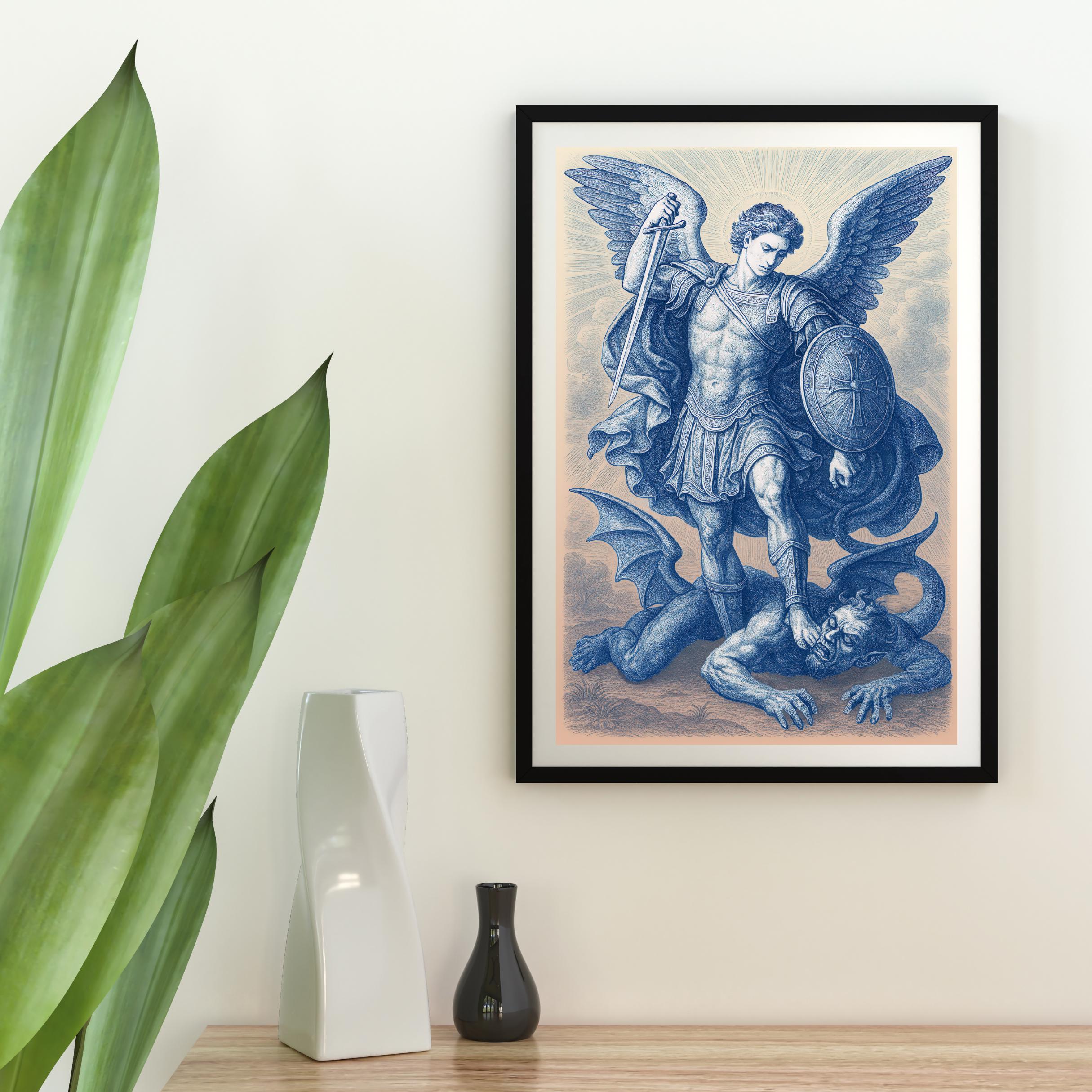Archangel St Michael Poster: Satin Sunrise Edition, Divine Protection ...