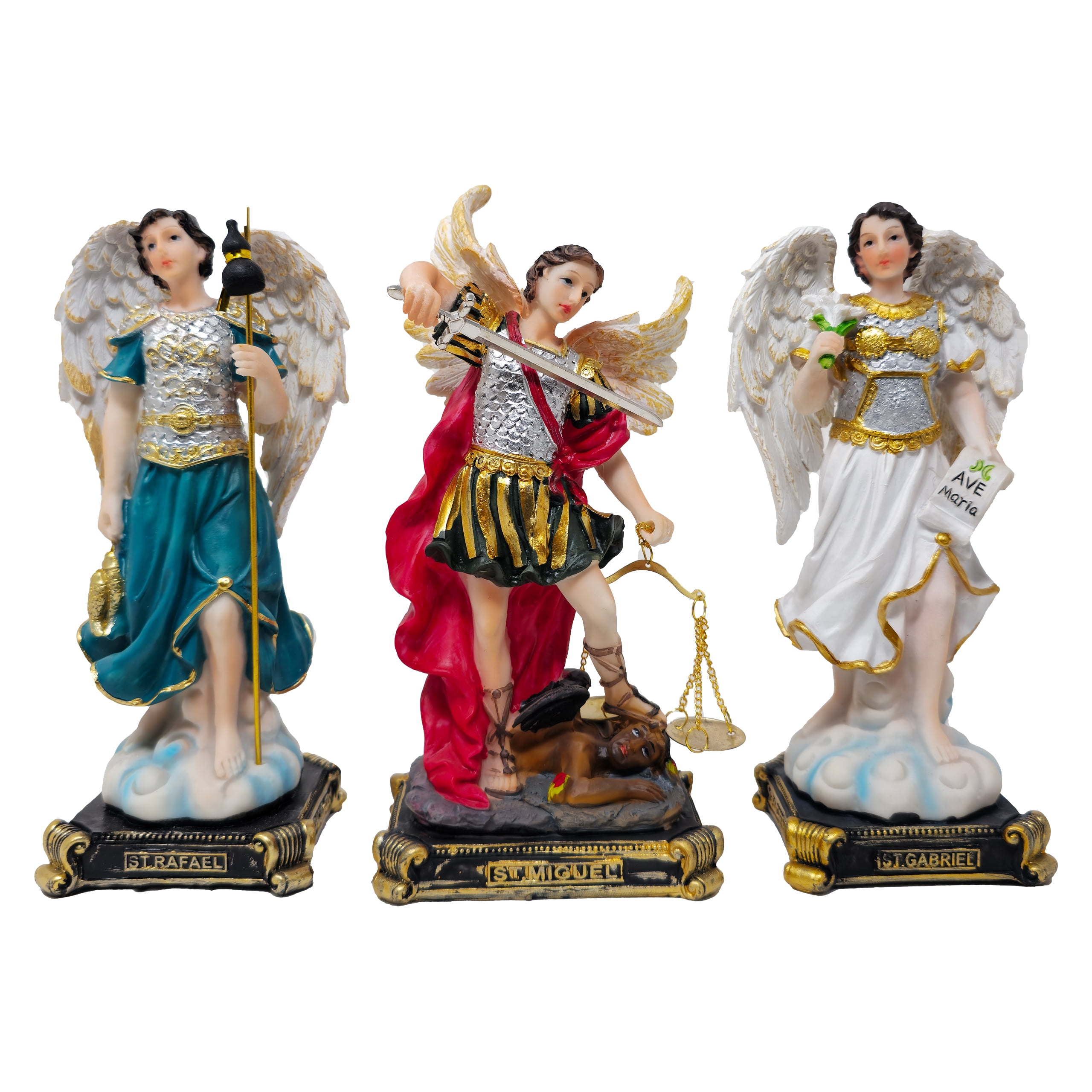 Archangels Gabriel, Raphael, Michael Set Detailed Resin Statues san ...