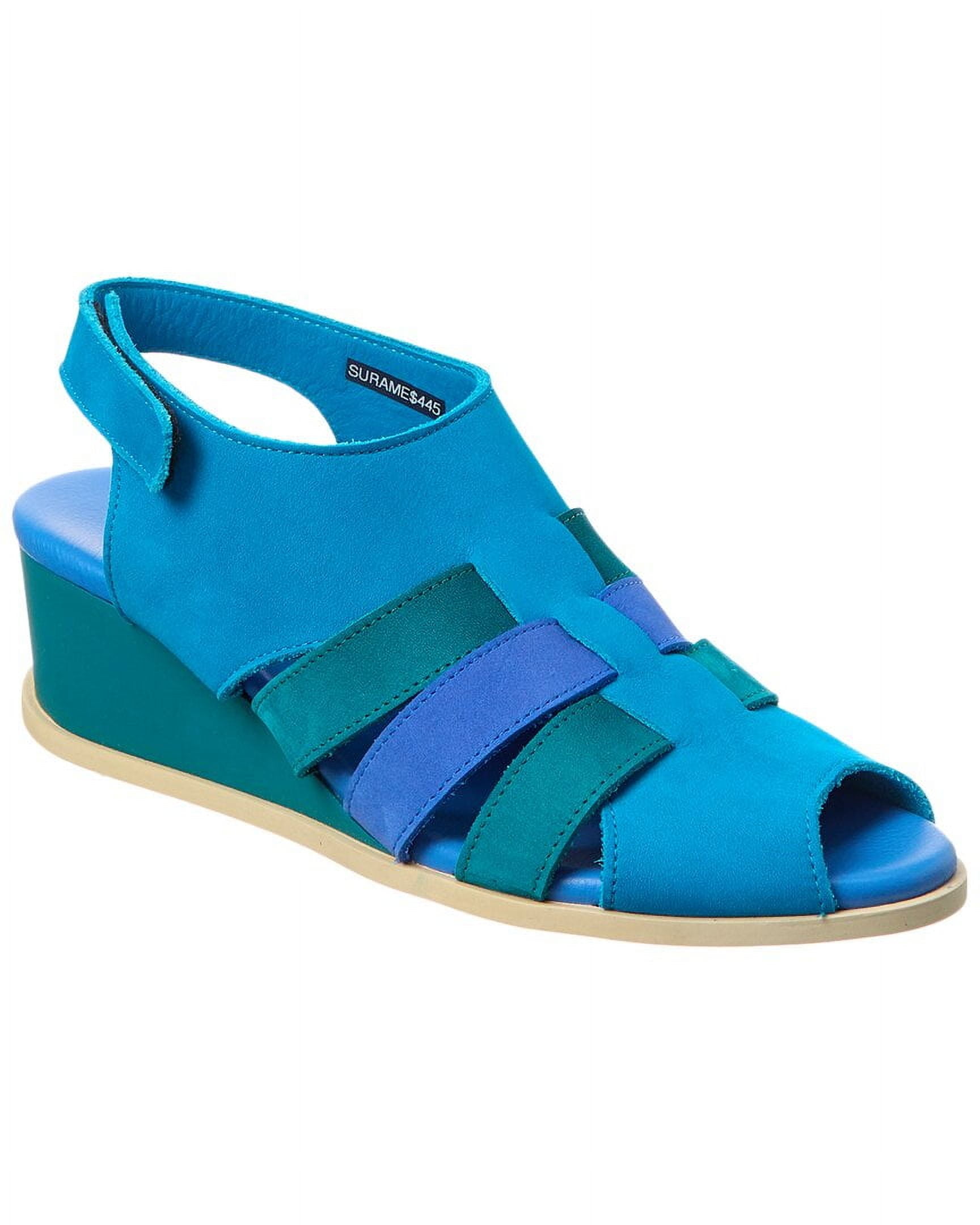 Arche Surame Leather Wedge Sandal, 37, Blue - Walmart.com