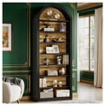 Arched Bookshelf 8 Tier - Wooden Display Shelving Unit - Tall Bookcase ...