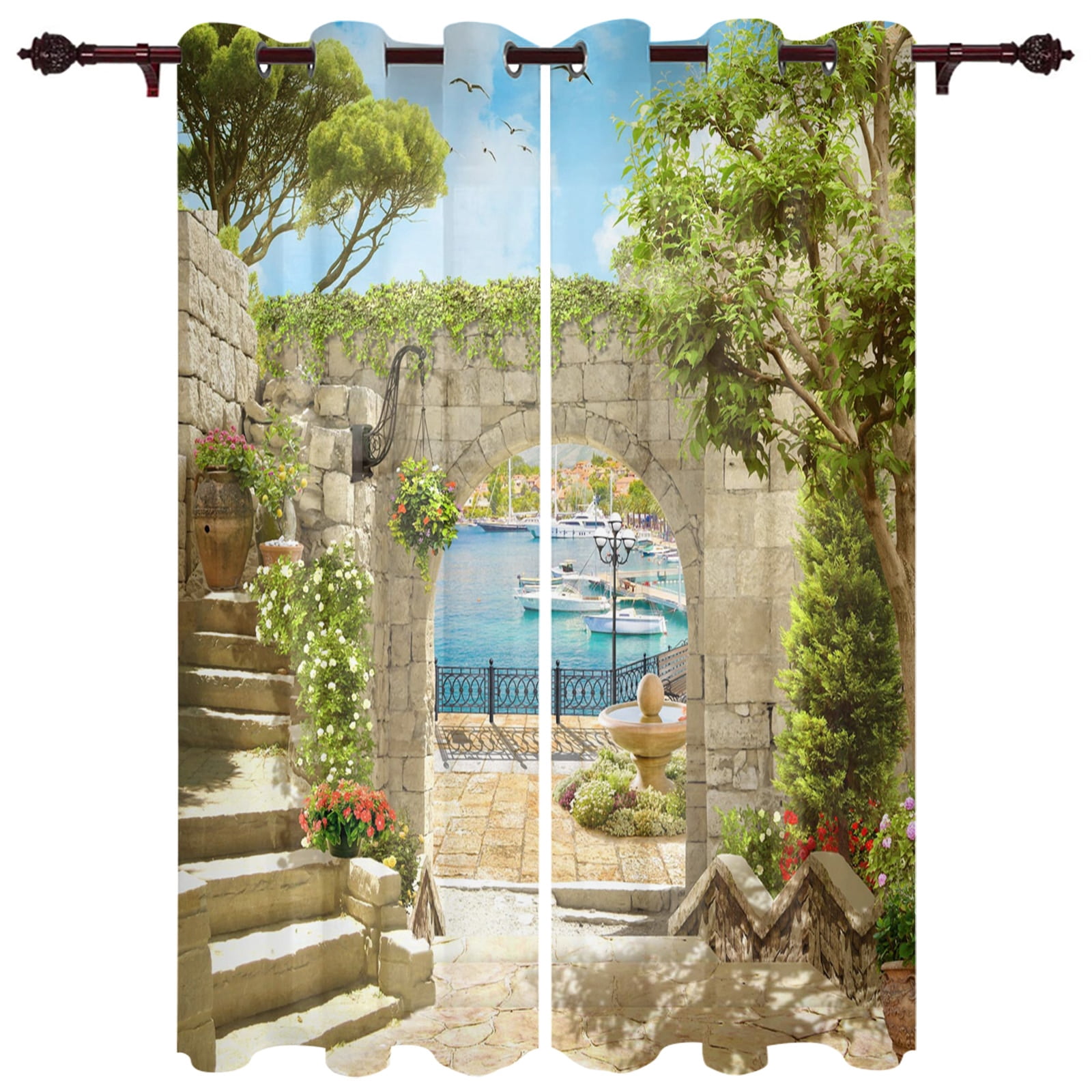 Arched Corridor Kitchen Curtain Kids Bedroom Living Room Balcony French ...