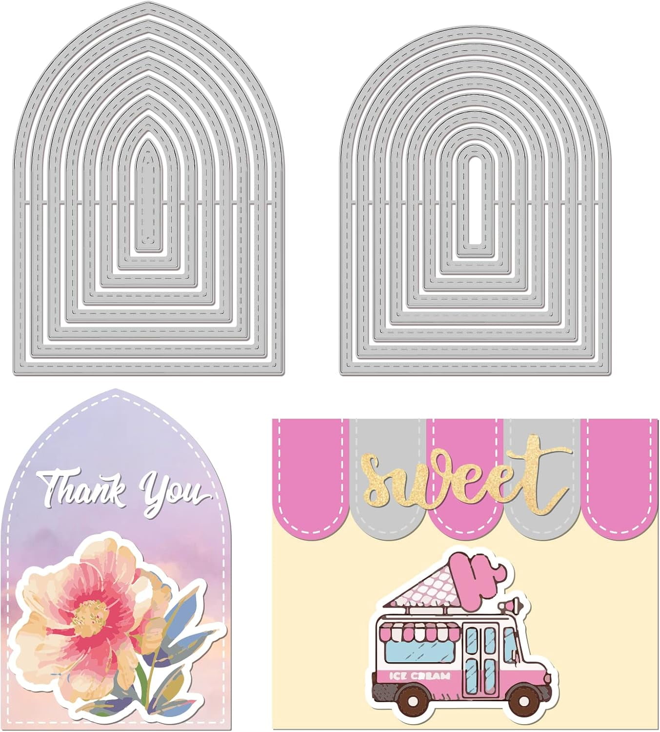 Arched Cutting Dies Template Dotted Line Metal Die Cuts Arch Nesting ...