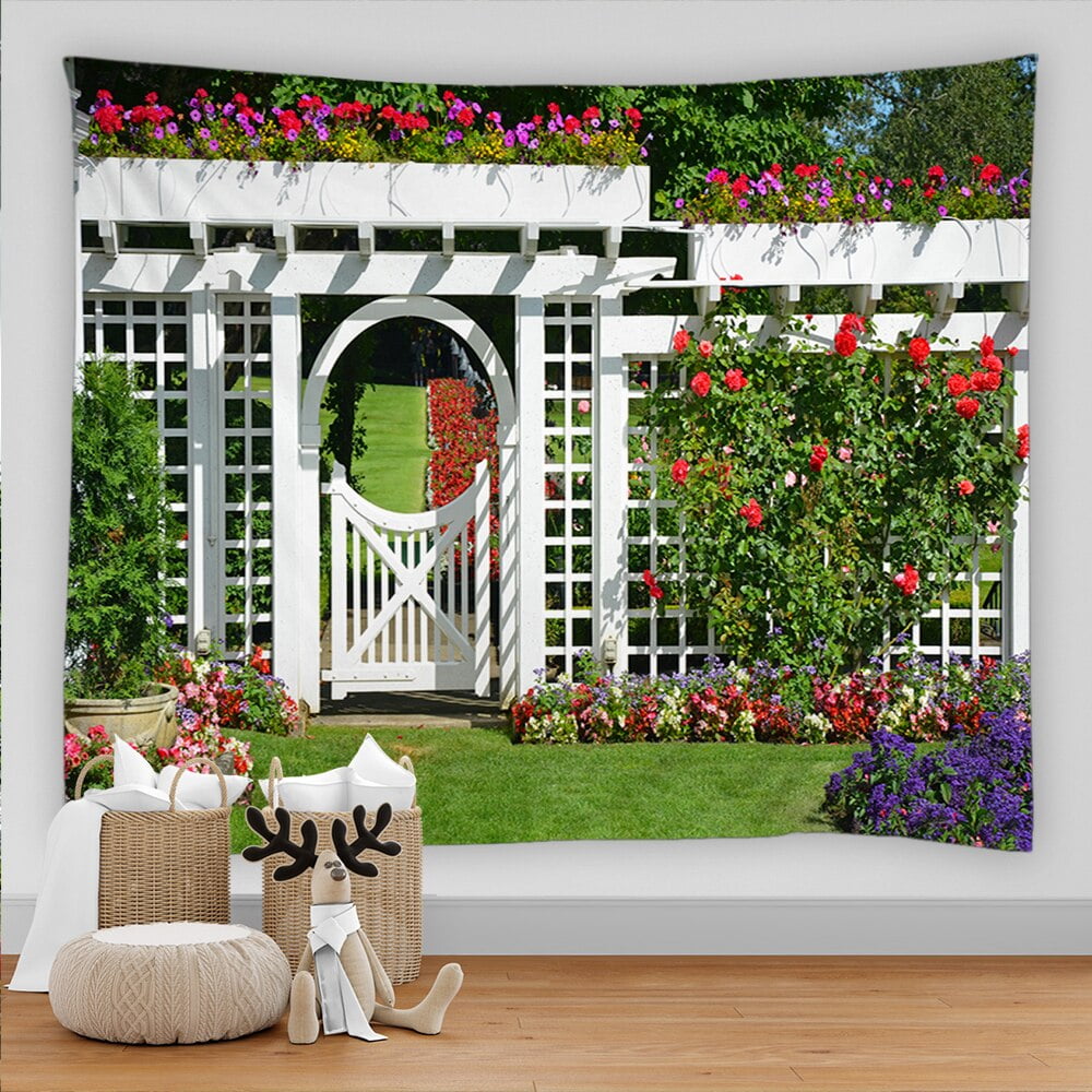 Arched Flower Path Tapestry Mandala Tapestry Wall Hanging Garden ...