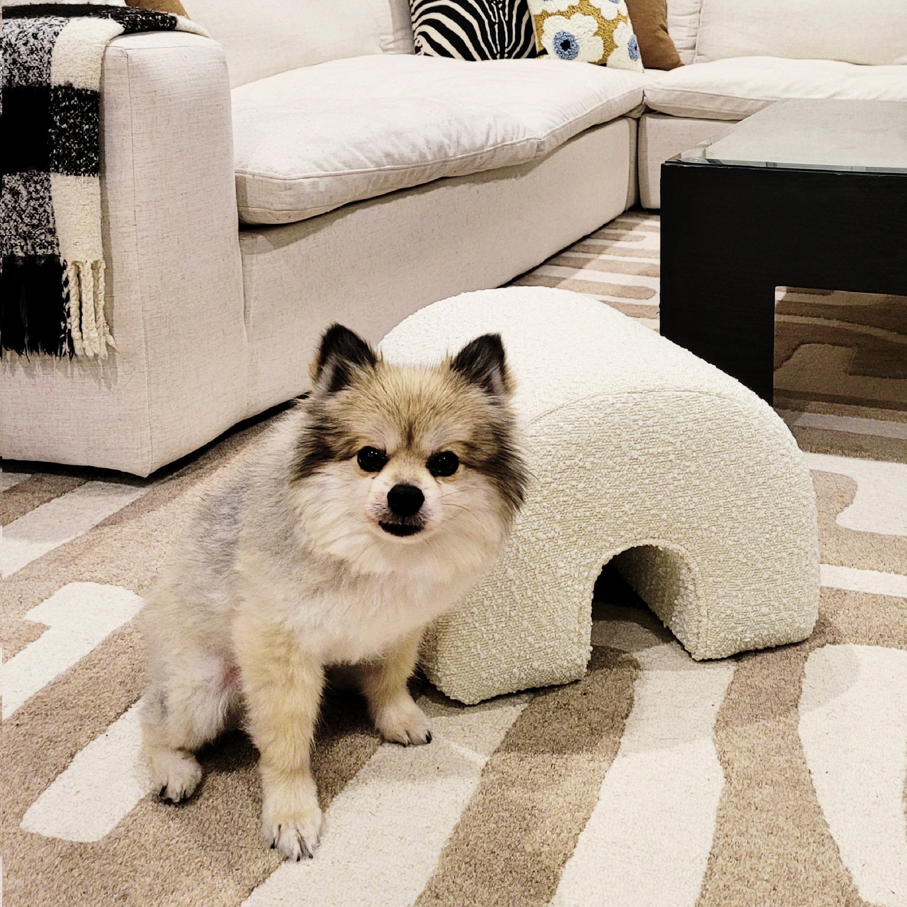 Arched Footstool Ottoman in Boucle | Ideal for Relaxing Feet or Kids ...