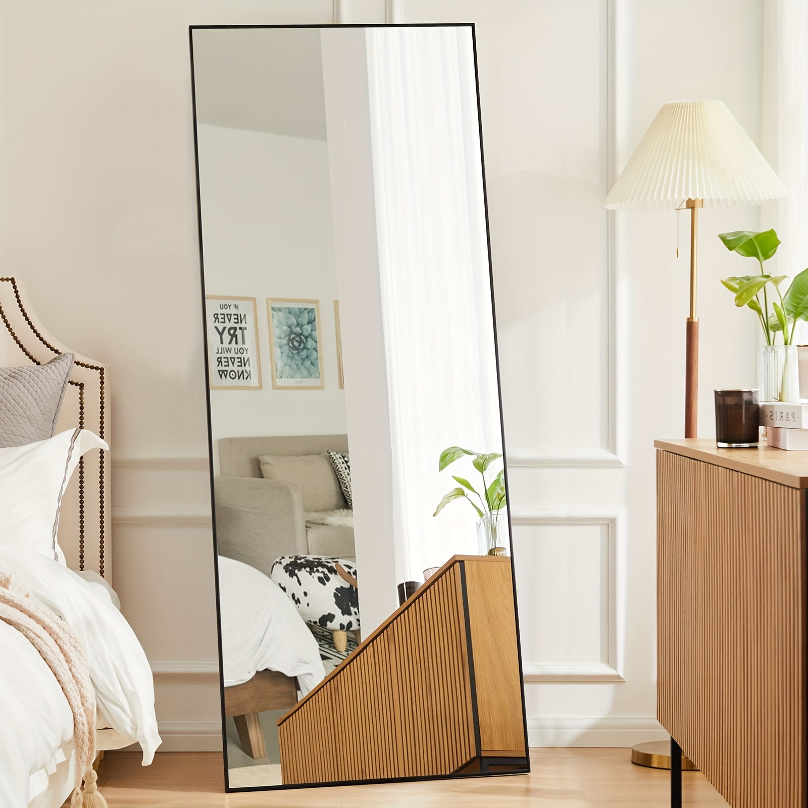 Arched Full Length 64" X 21"/ 59"x16"Mirror With Stand, Floor Mirror ...