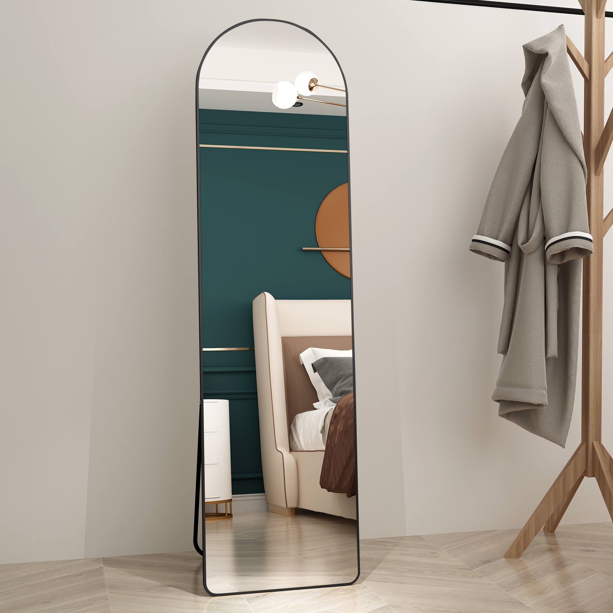 Arched Full Length Floor Mirror Full Body Standing Mirror - Walmart.com