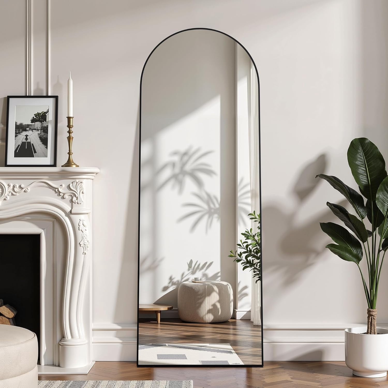 Arched Full Length Floor Mirror with Stand, 59"x16" Mirrors for Wall ...