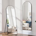 Arched Full Length Large Mirror, 64"×21" Floor Mirror with Stand, Body ...