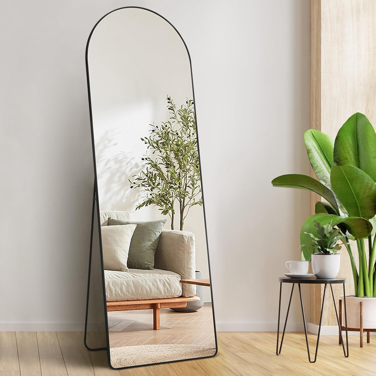 Arched Full Length Mirror, 65'' x 22'', Large Standing Leaning Hanging ...