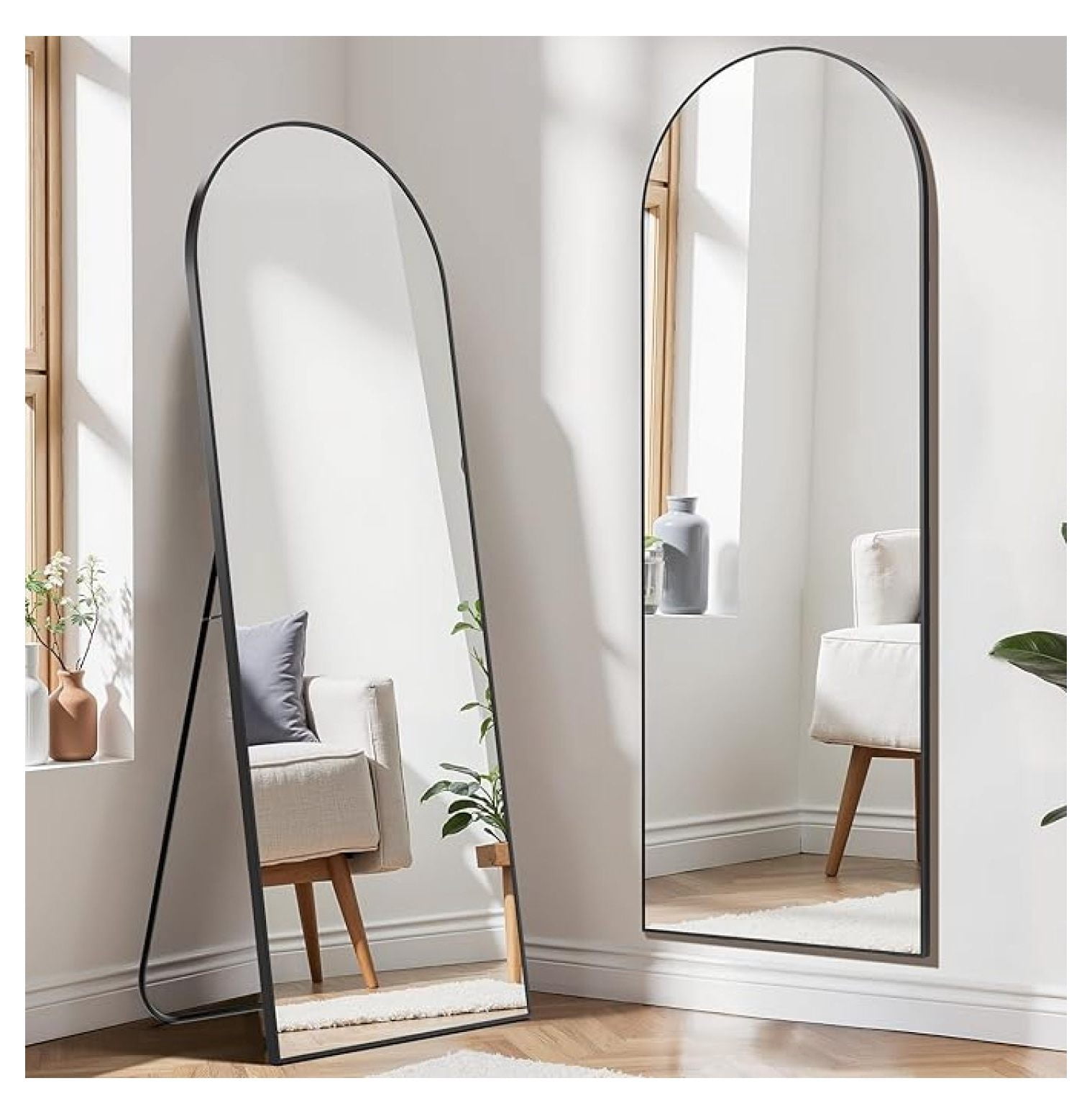 Arched Full Length Mirror, Floor Mirror with Stand, Mirrors for Home ...