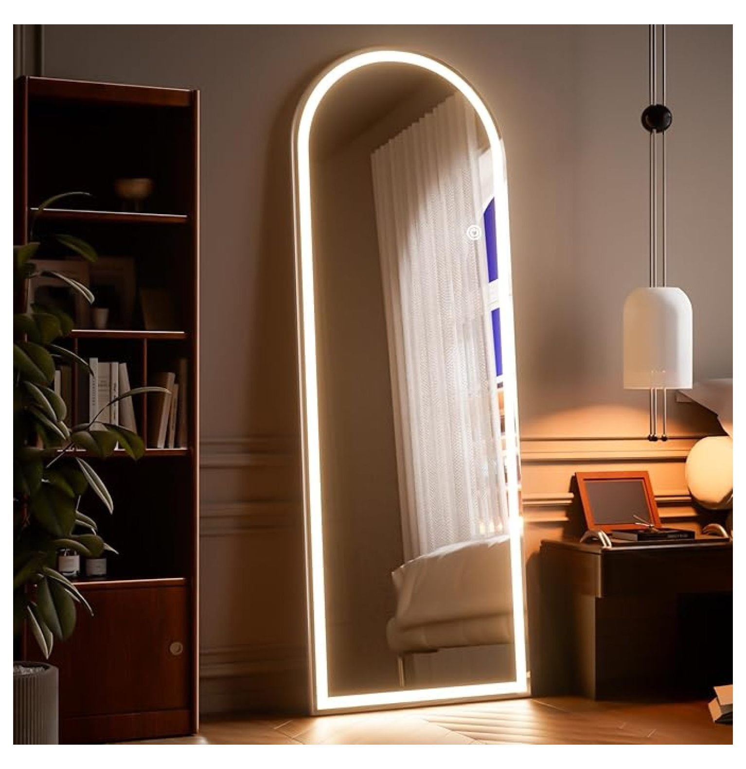 Arched LED Mirror Full Length - 56" x 21" Mirror Full Length with Light ...