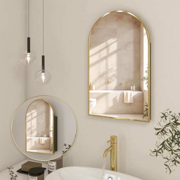 Arched Medicine Cabinet Mirror No Assembly Needed Bathroom Mirror with ...