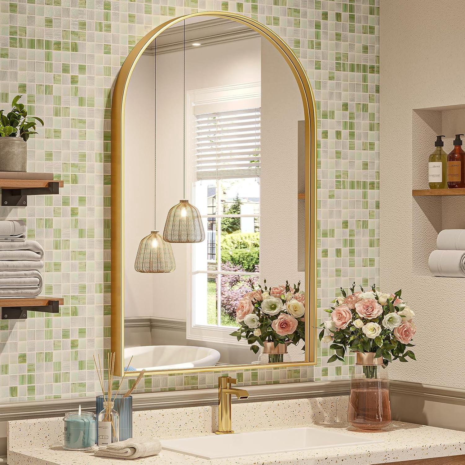 Arched Mirror, Arched Wall Mirror, 26 x 38 Inch Silver Arch Mirror ...