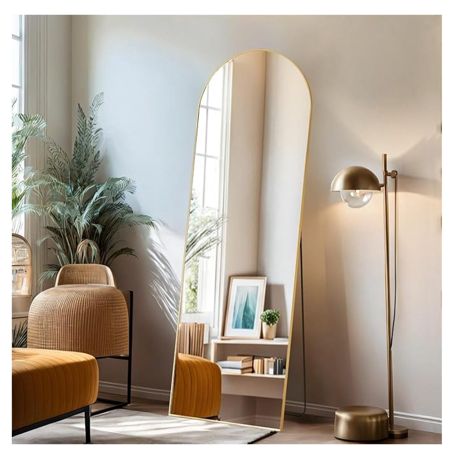 Arched Mirror Full Length, 16"x59" Body Wall Mirrors with Shatter-Proof ...