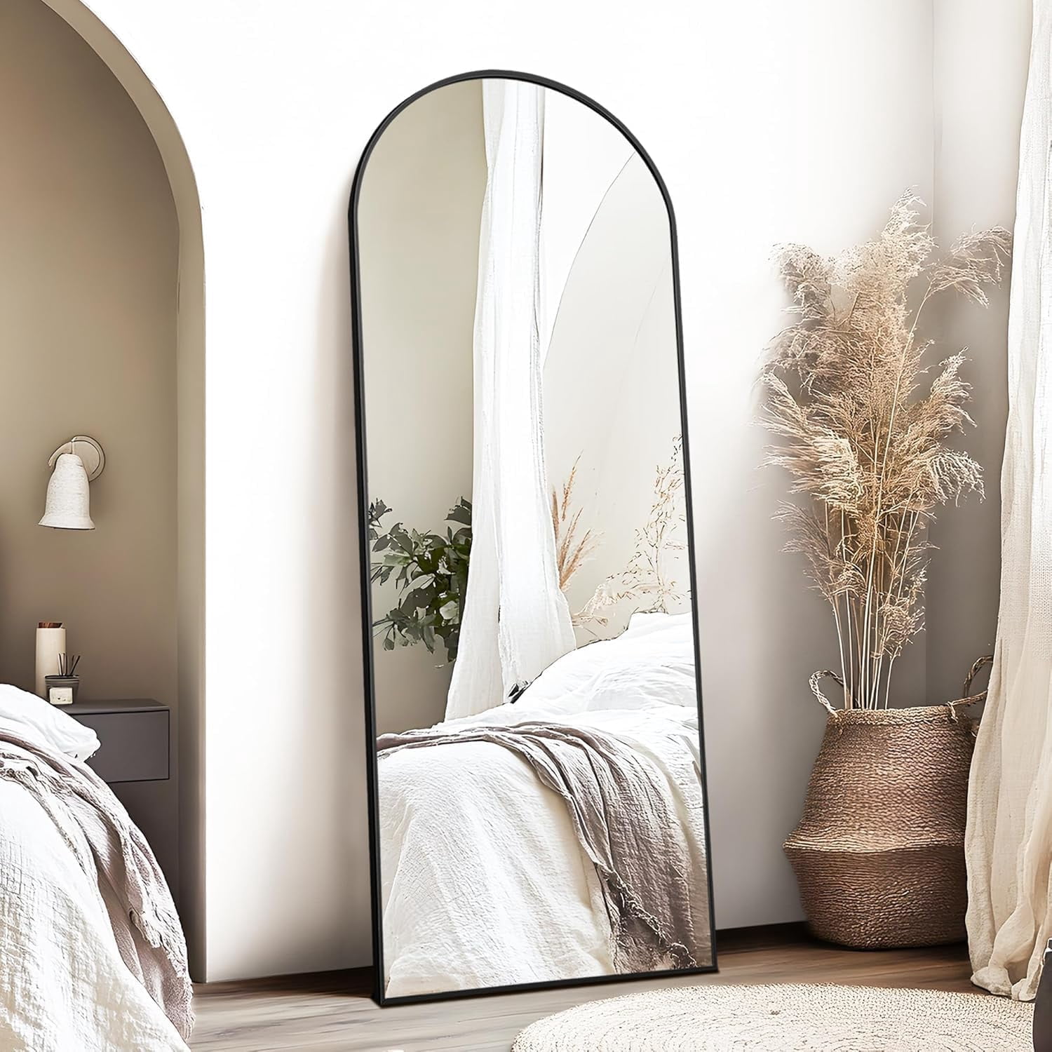 Arched Mirror Full Length, Body Wall Mirror with Shatter-Proof Glass ...