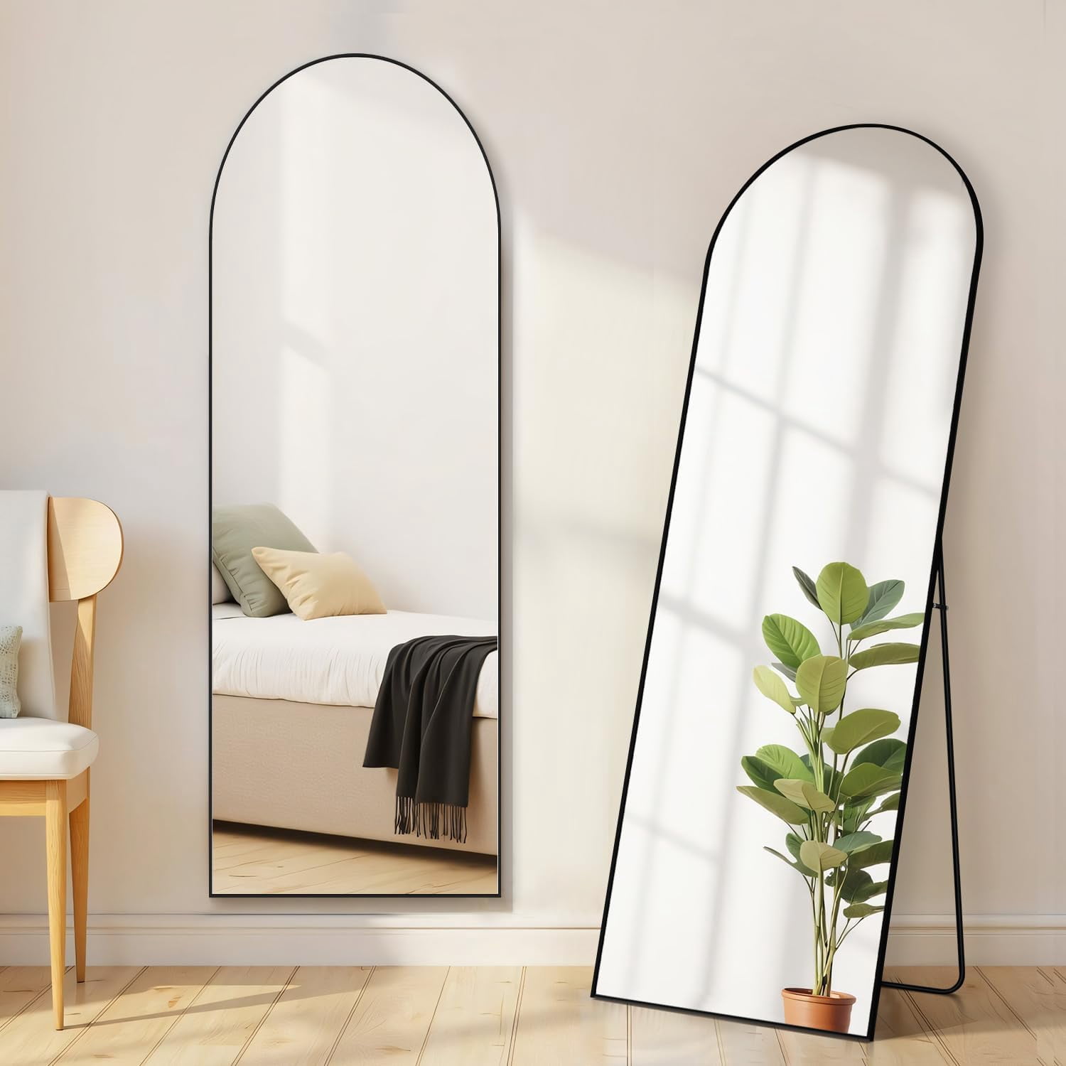 Arched Mirror Full Length, Upgraded 16"x59" Body Wall Mirrors with ...