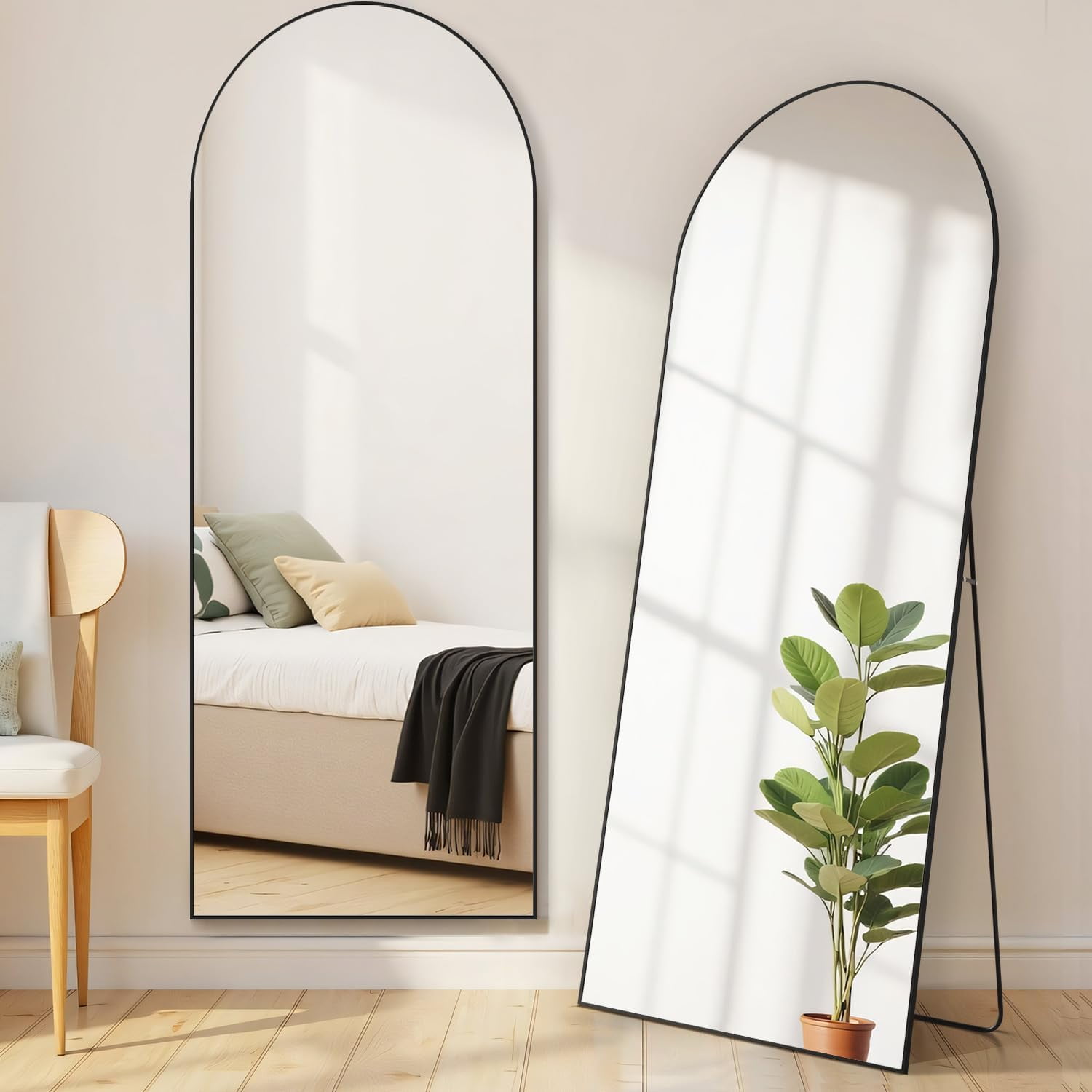 Arched Mirror Full Length, Upgraded 21"x64" Body Wall Mirrors with ...